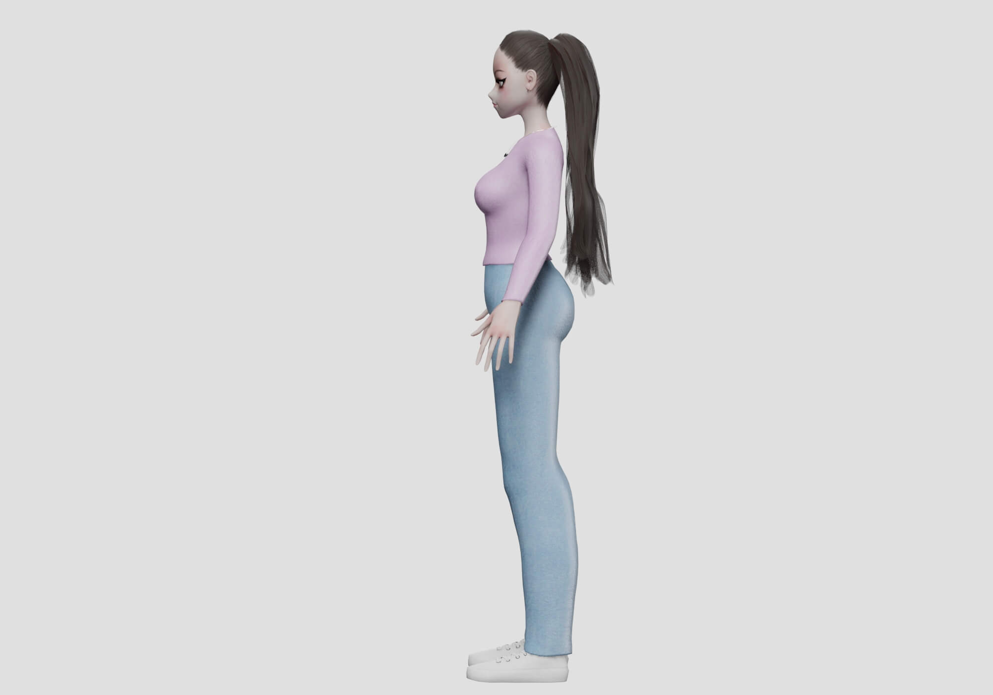 Anime Basic Girl V30635 - 3D Model by nickianimations