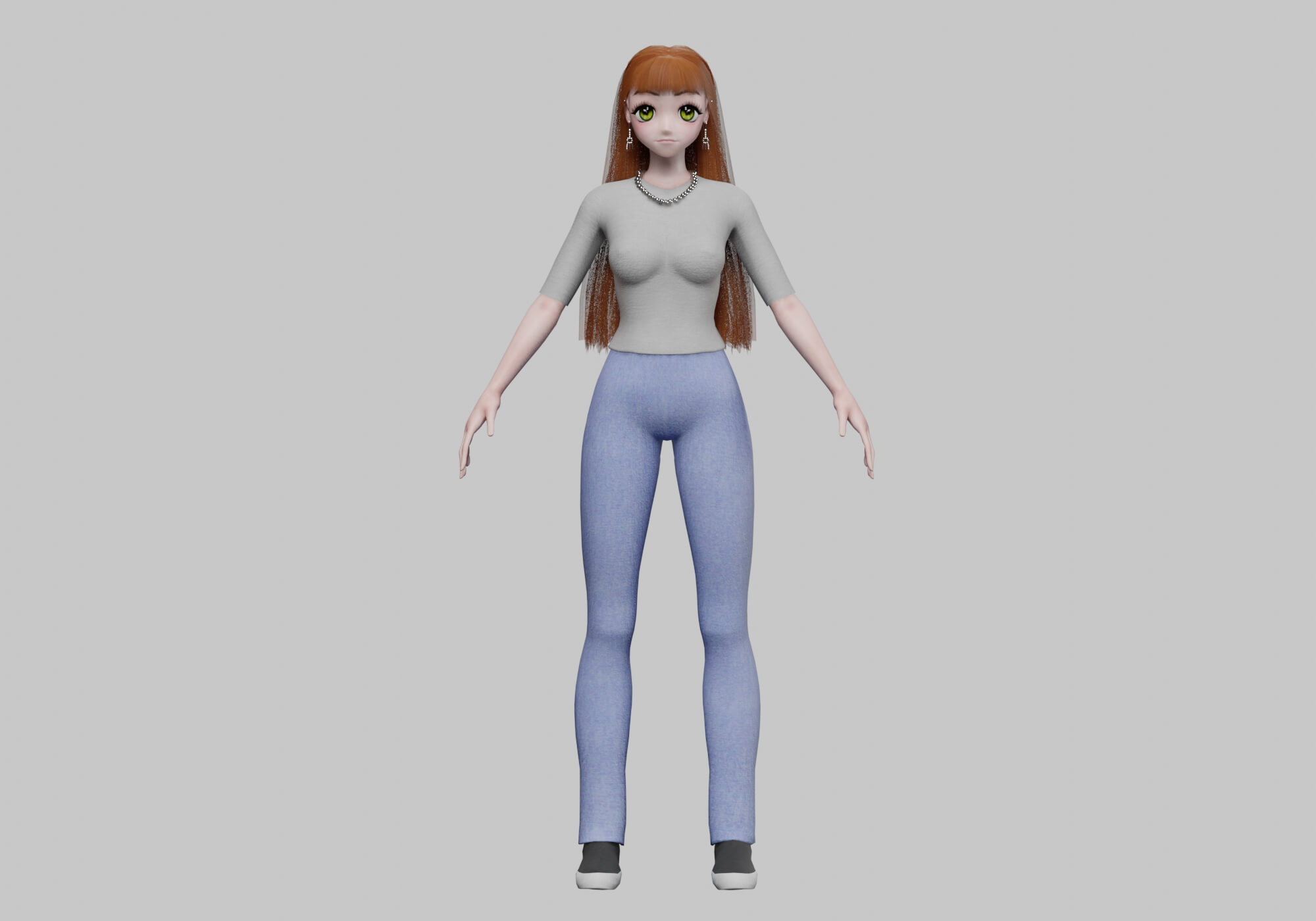 Anime Basic Girl V33855 - 3D Model by nickianimations