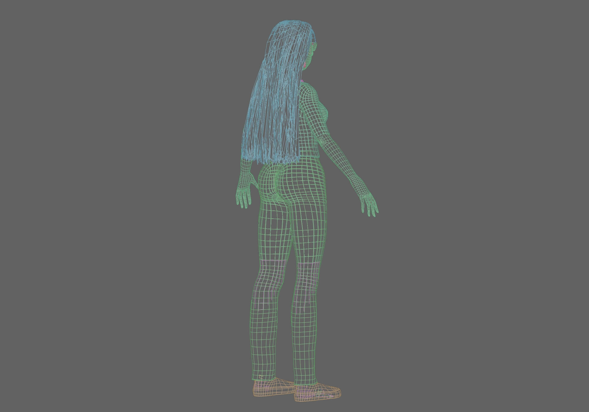 Anime Basic Girl V33855 - 3D Model by nickianimations