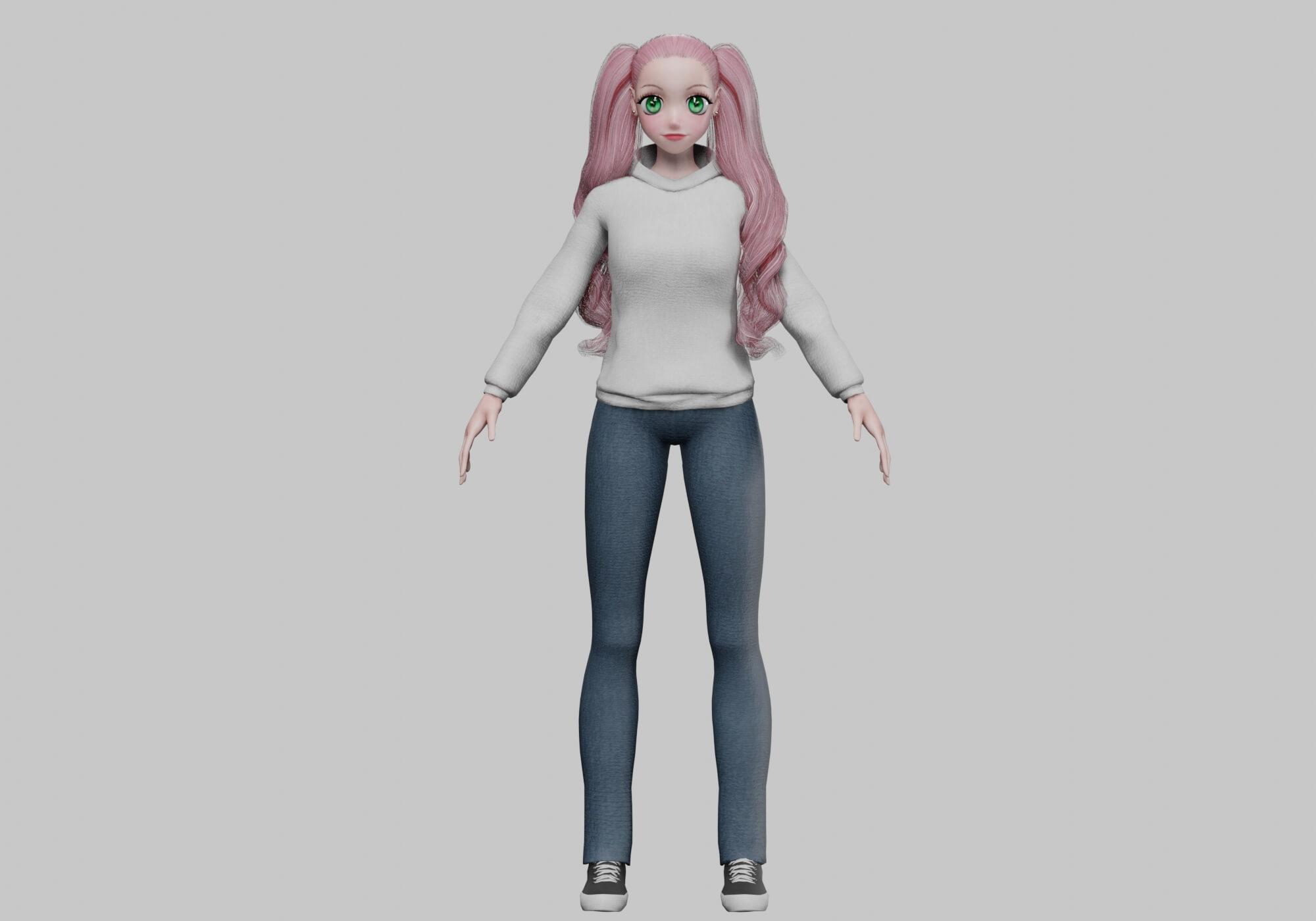 Anime Basic Girl V37354 - 3D Model by nickianimations