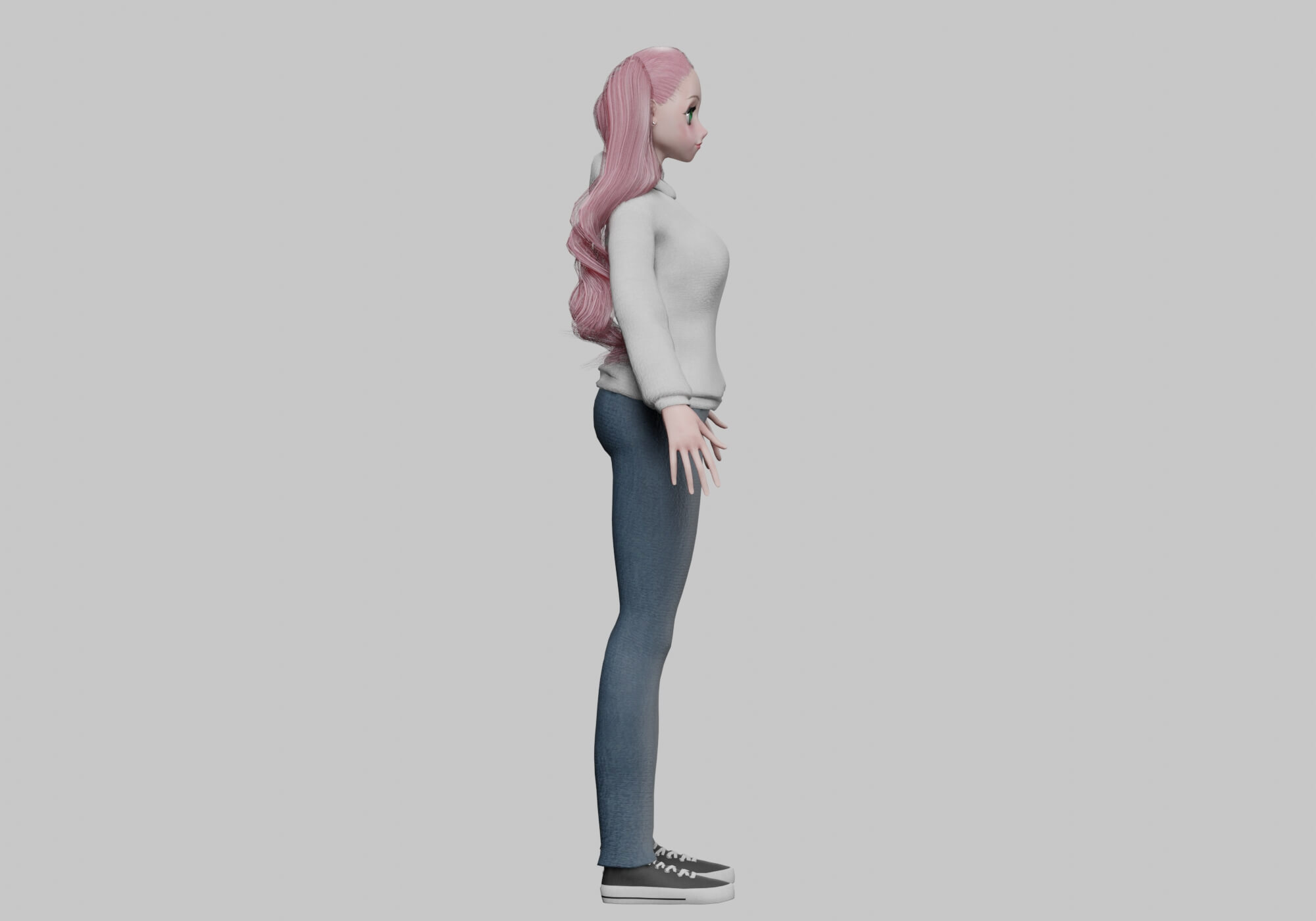 Anime Basic Girl V37354 - 3D Model by nickianimations