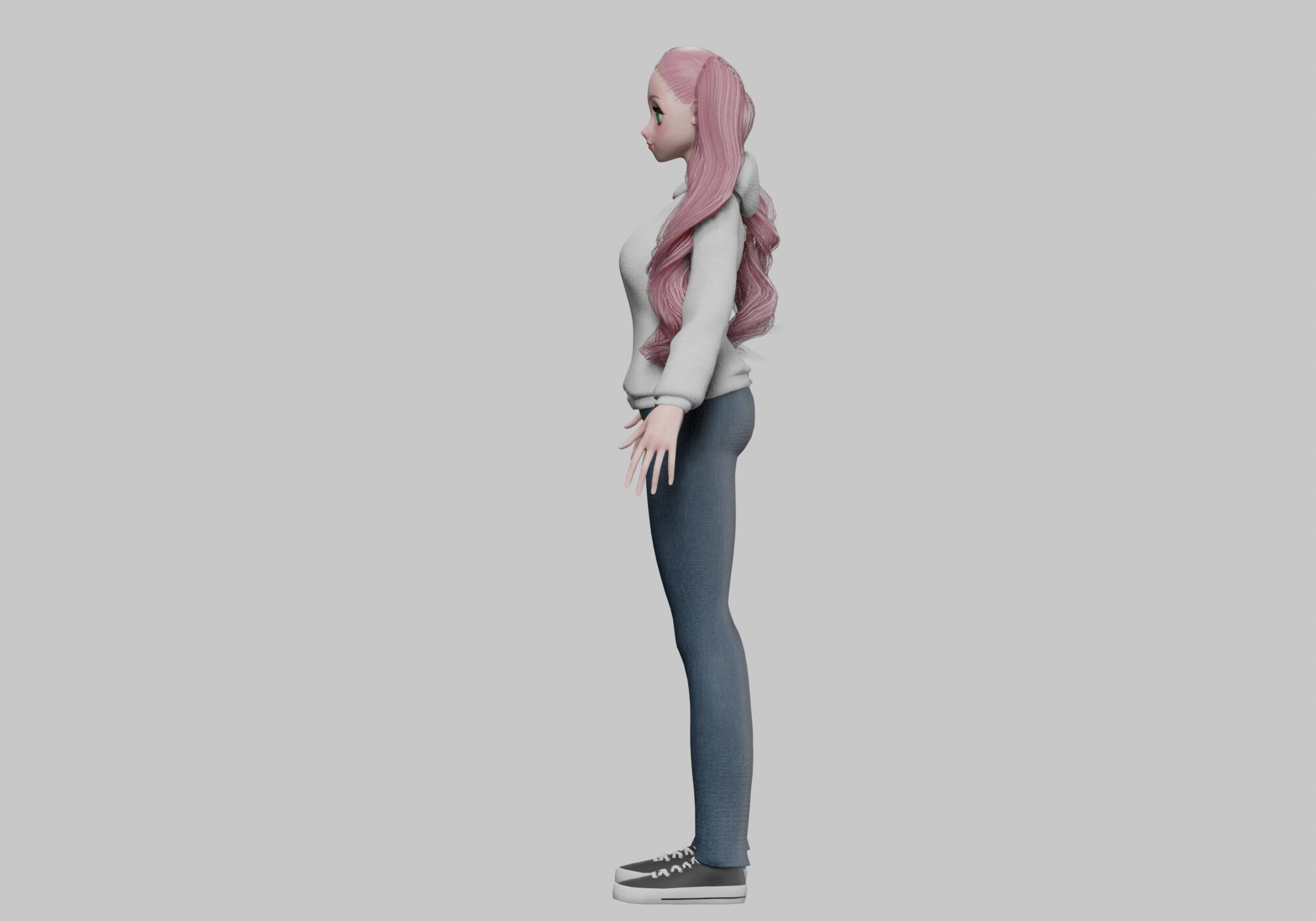 Anime Basic Girl V37354 - 3D Model by nickianimations