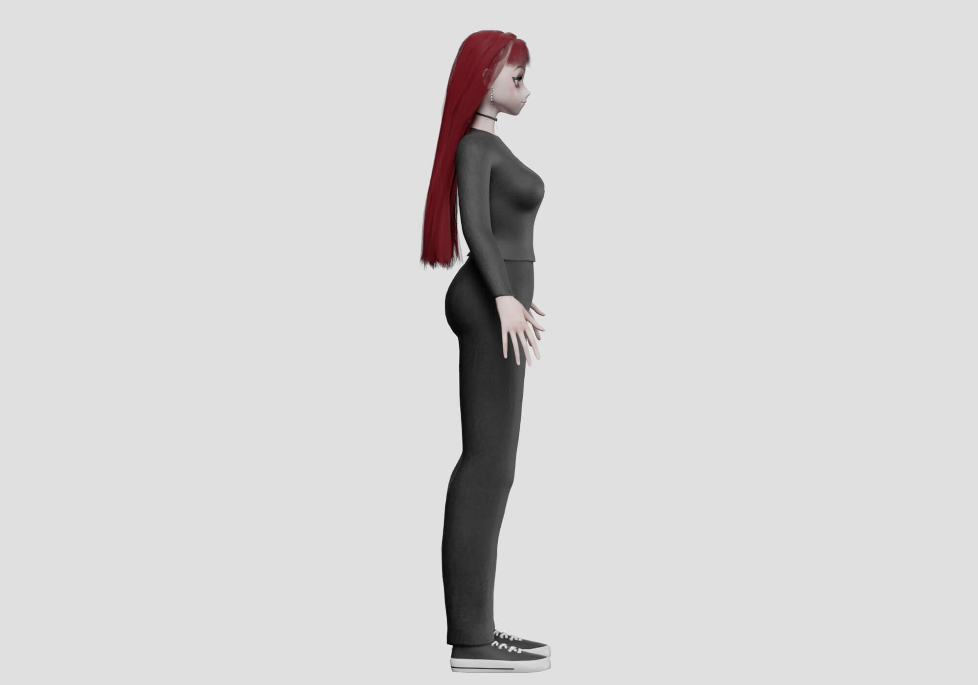 Anime Cartoon Girl V31843 3d Model By Nickianimations 