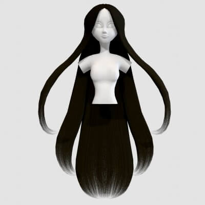 Anime Long Hairstyle - 3D Model by nickianimations