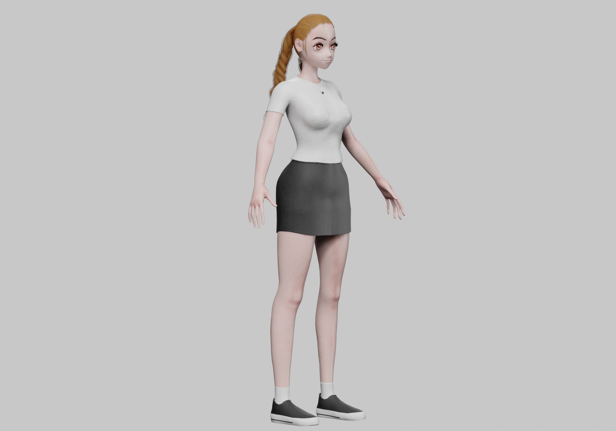 Anime Standard Girl V28104 - 3D Model by nickianimations