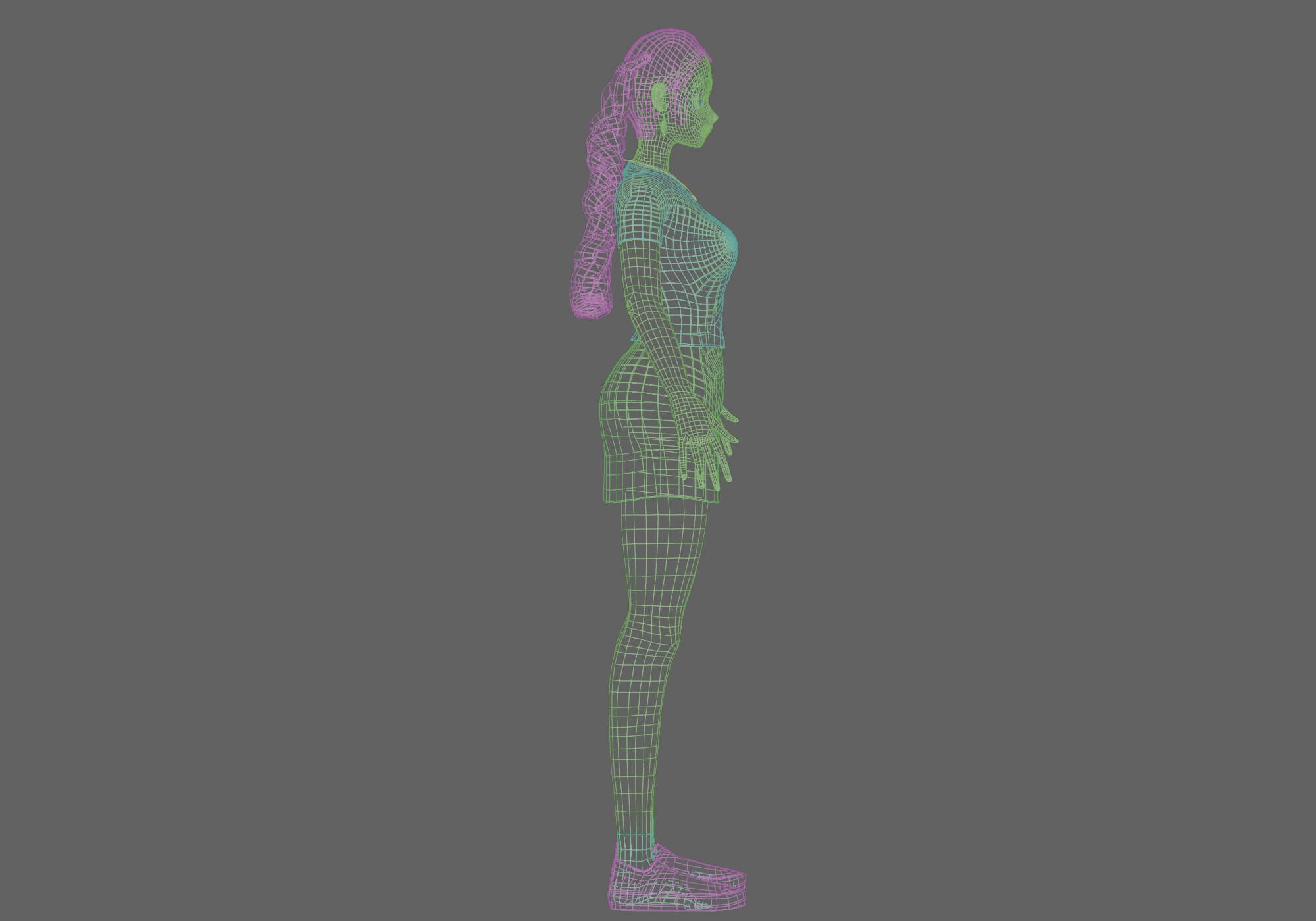Anime Standard Girl V28104 - 3D Model by nickianimations