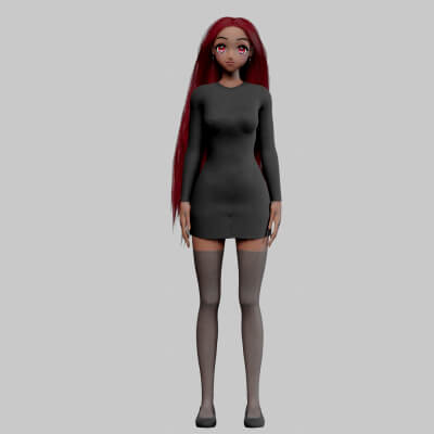 Anime Standard Girl V33384 - 3D Model by nickianimations