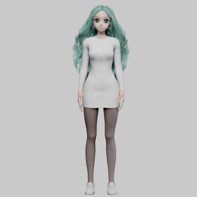 Anime Stylized Girl V29015 - 3D Model by nickianimations