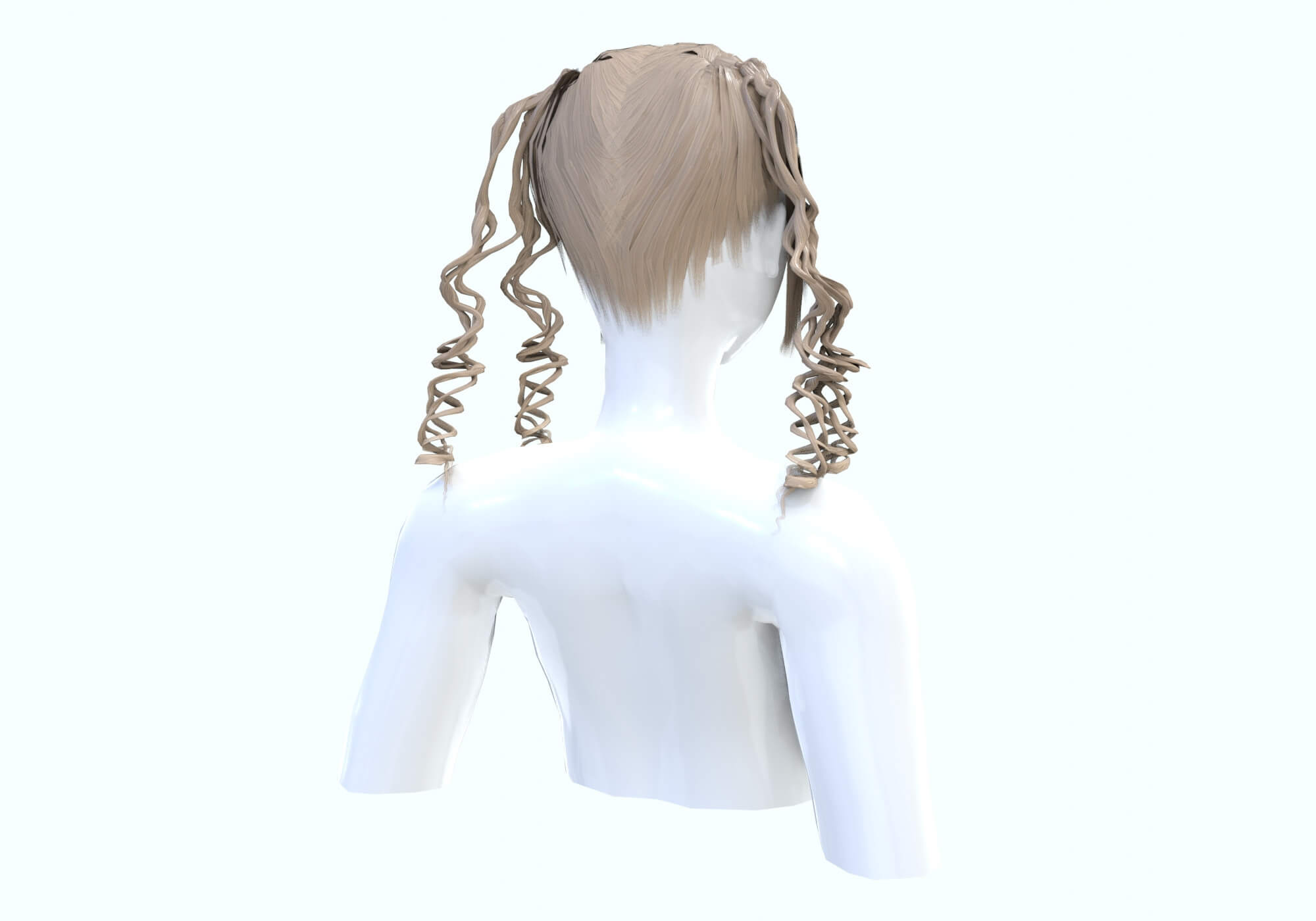 Bangs Curly Hairstyle v33898 - 3D Model by nickianimations