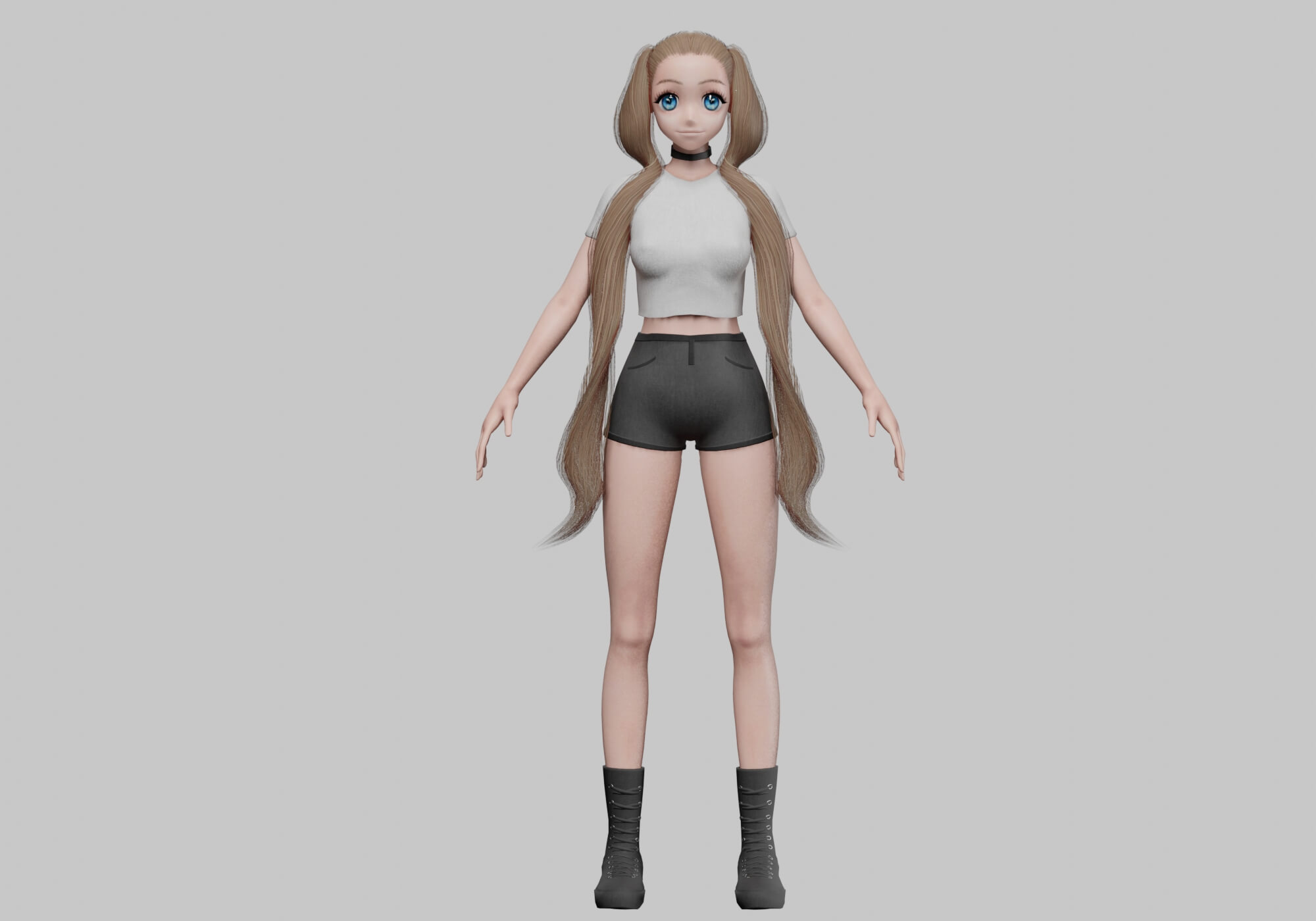 Basic Anime Girl V27846 - 3D Model by nickianimations