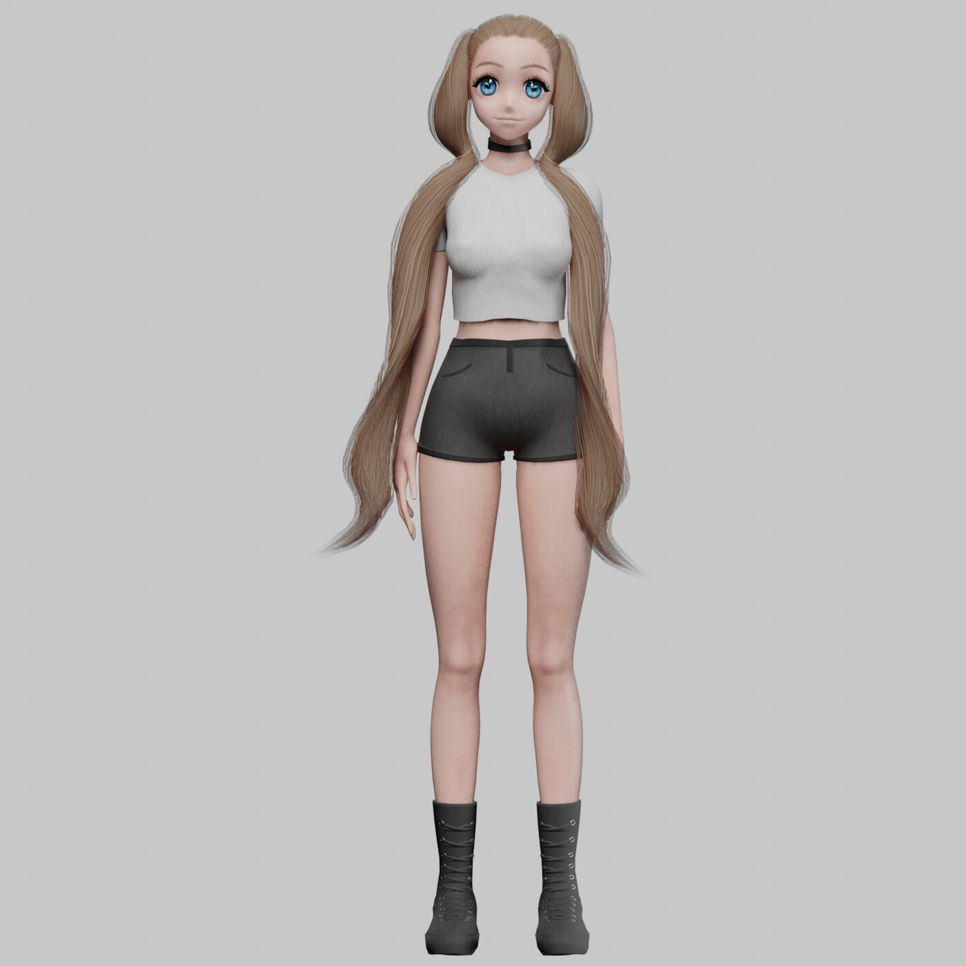 Basic Anime Girl V27846 - 3D Model by nickianimations