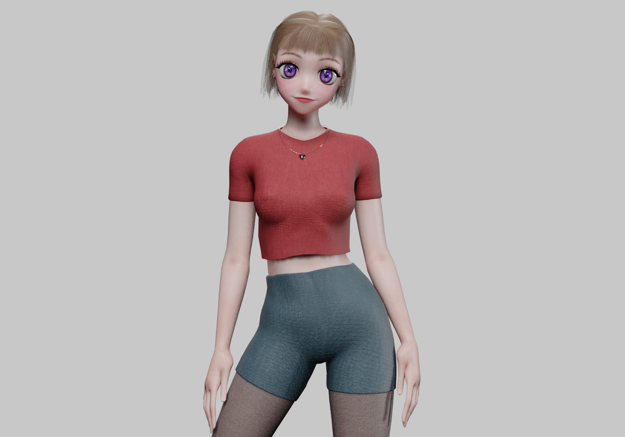 Basic Anime Girl V32633 - 3D Model by nickianimations