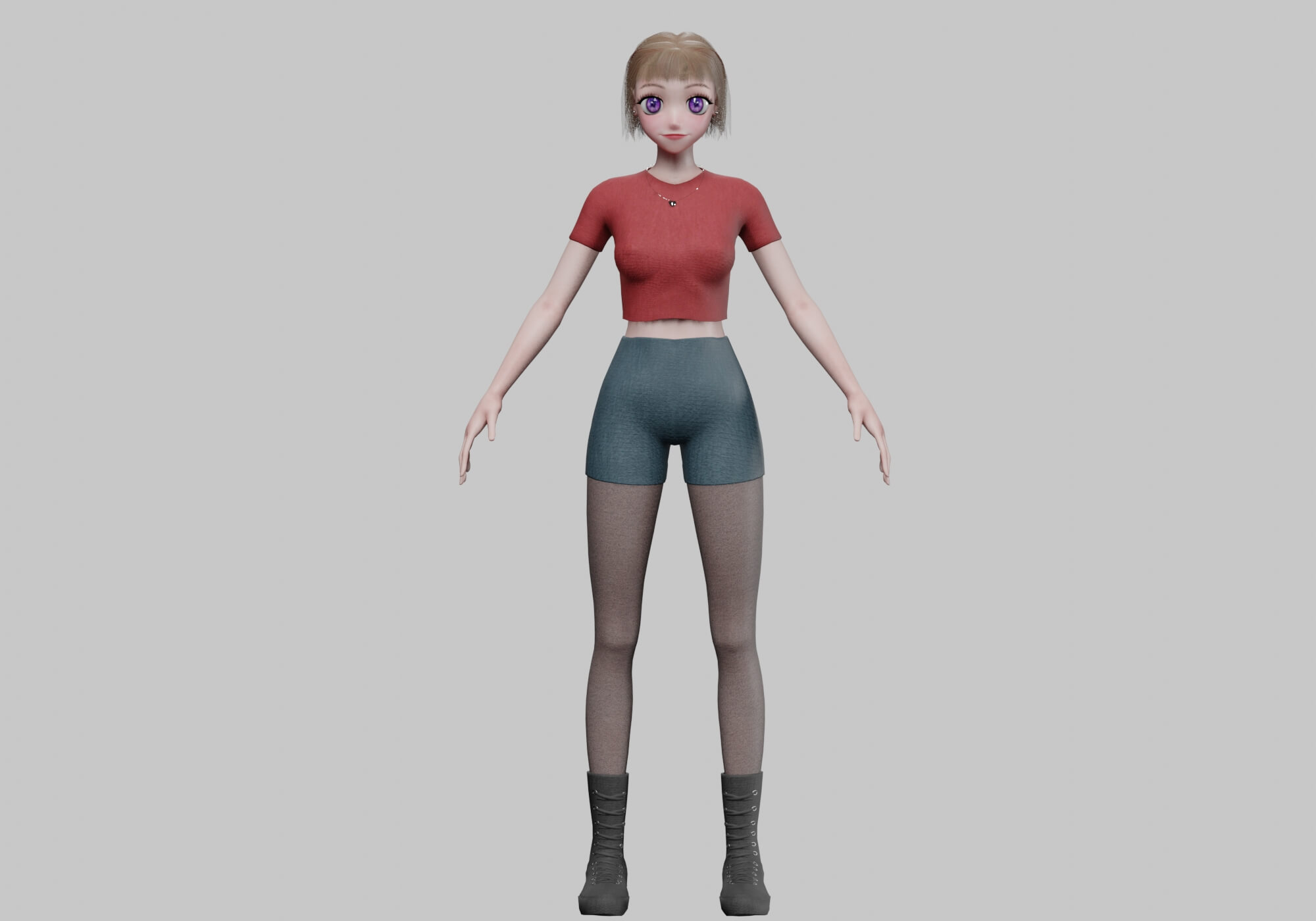 Basic Anime Girl V32633 - 3D Model by nickianimations