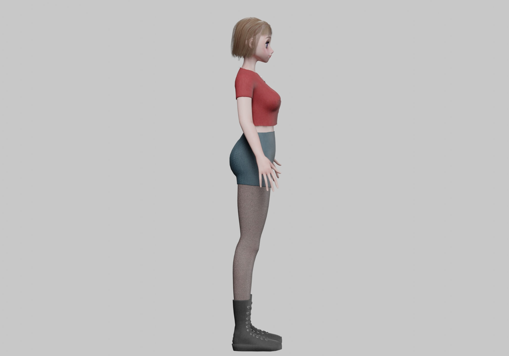 Basic Anime Girl V32633 - 3D Model by nickianimations