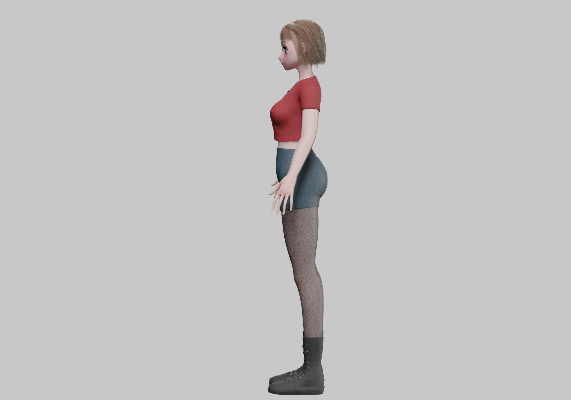 Basic Anime Girl V32633 - 3D Model by nickianimations