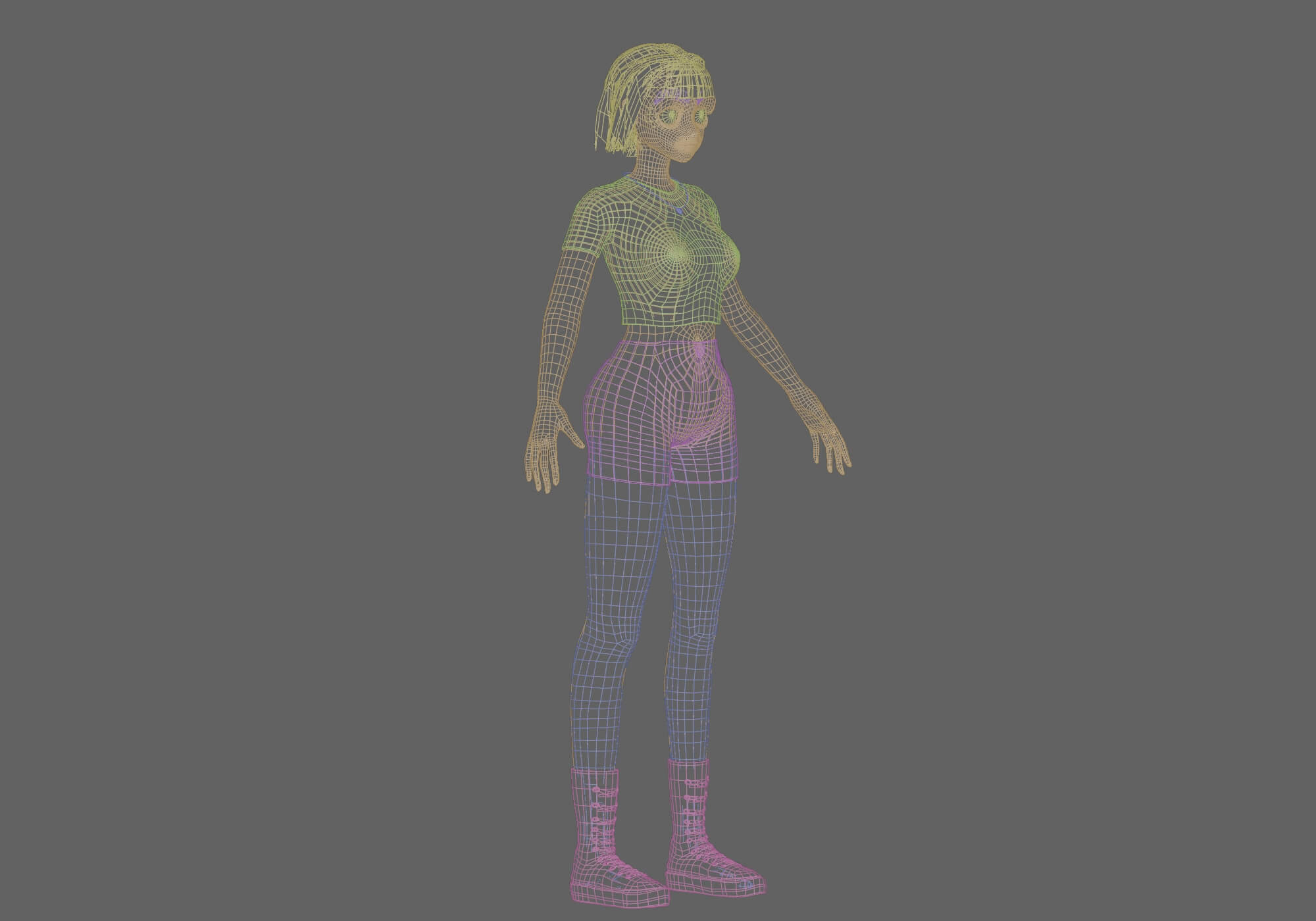 Basic Anime Girl V32633 - 3D Model by nickianimations