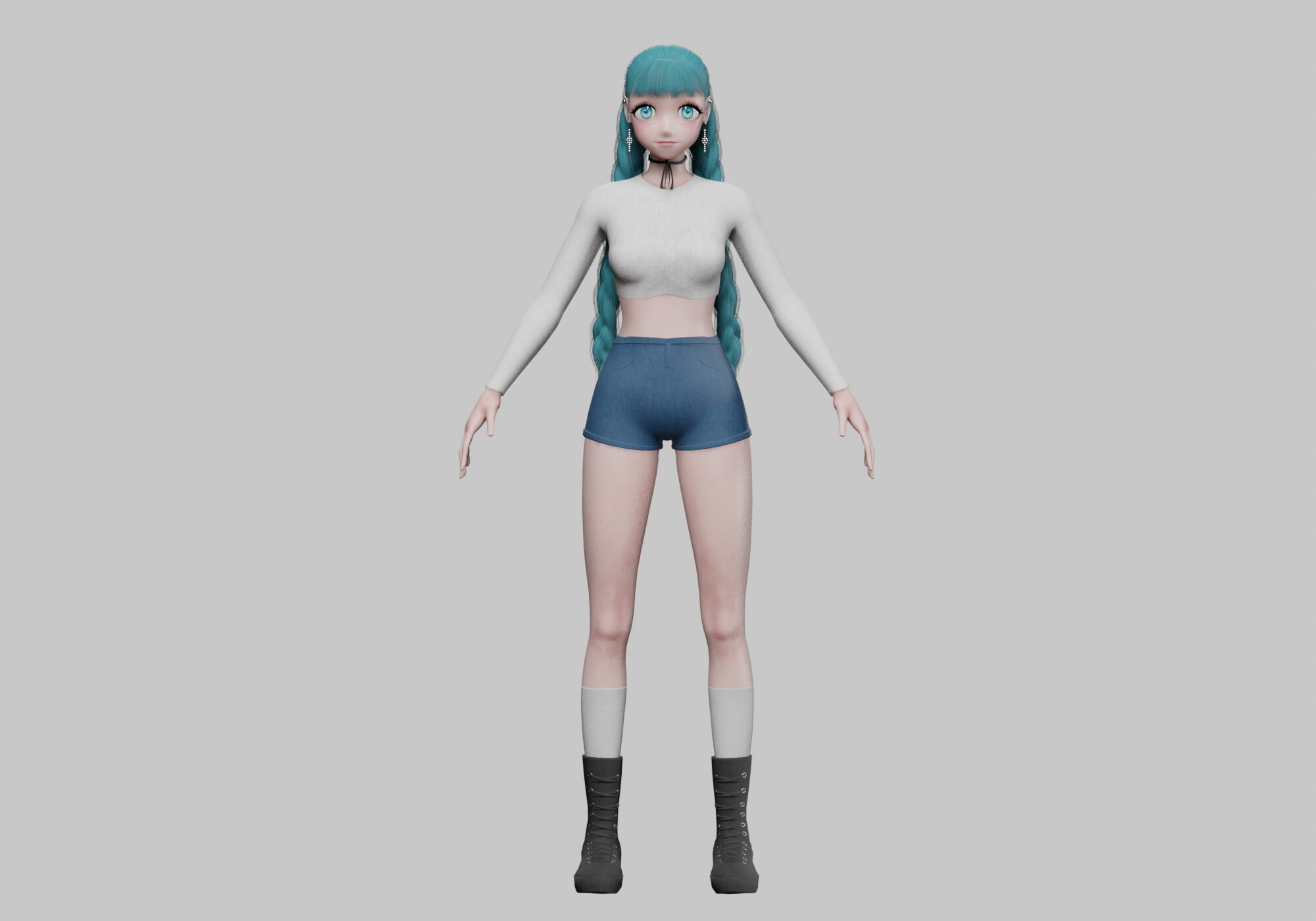 Basic Anime Girl V32758 - 3D Model by nickianimations