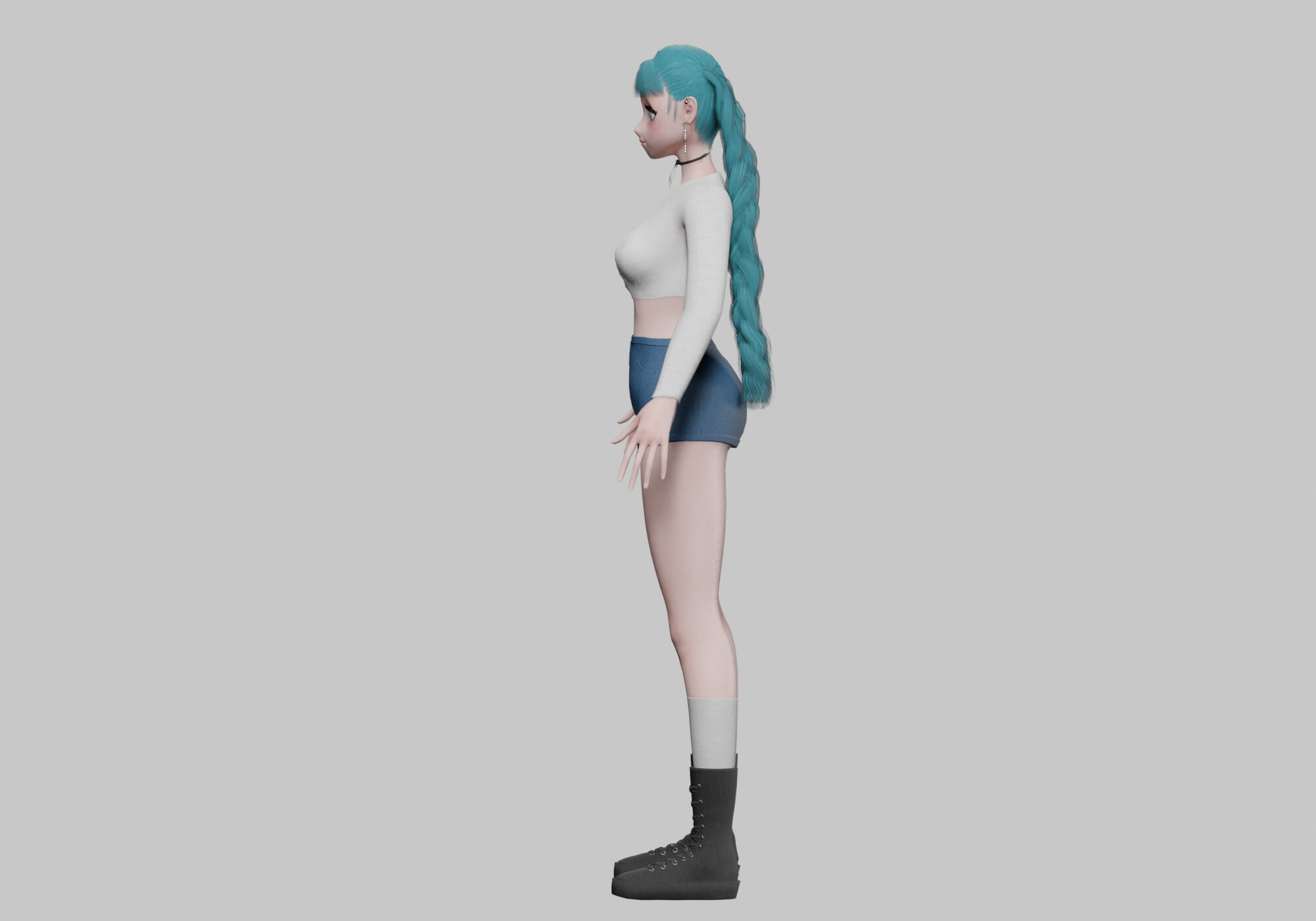 Basic Anime Girl V32758 - 3D Model by nickianimations