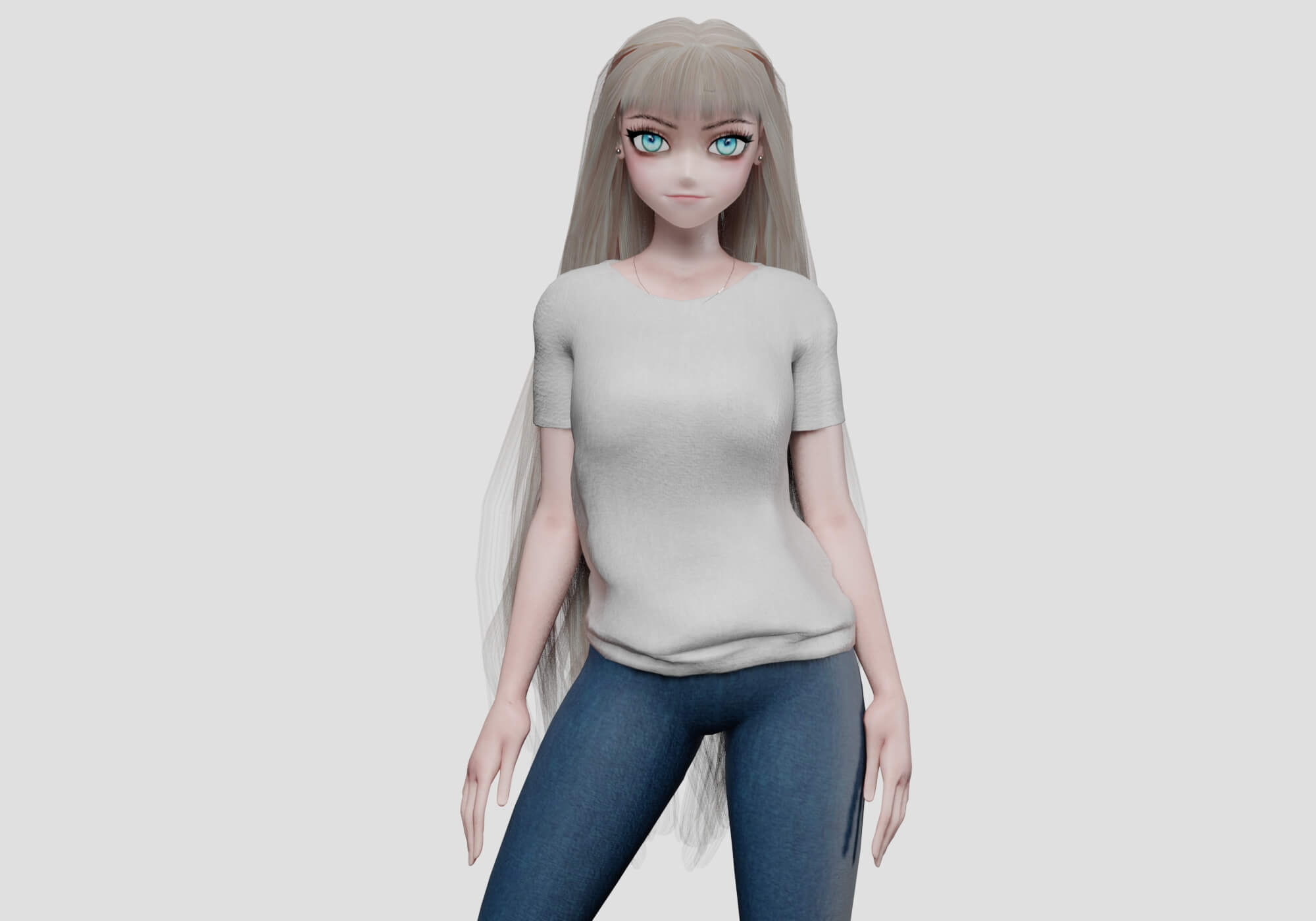 Basic Anime Girl V33020 - 3D Model by nickianimations