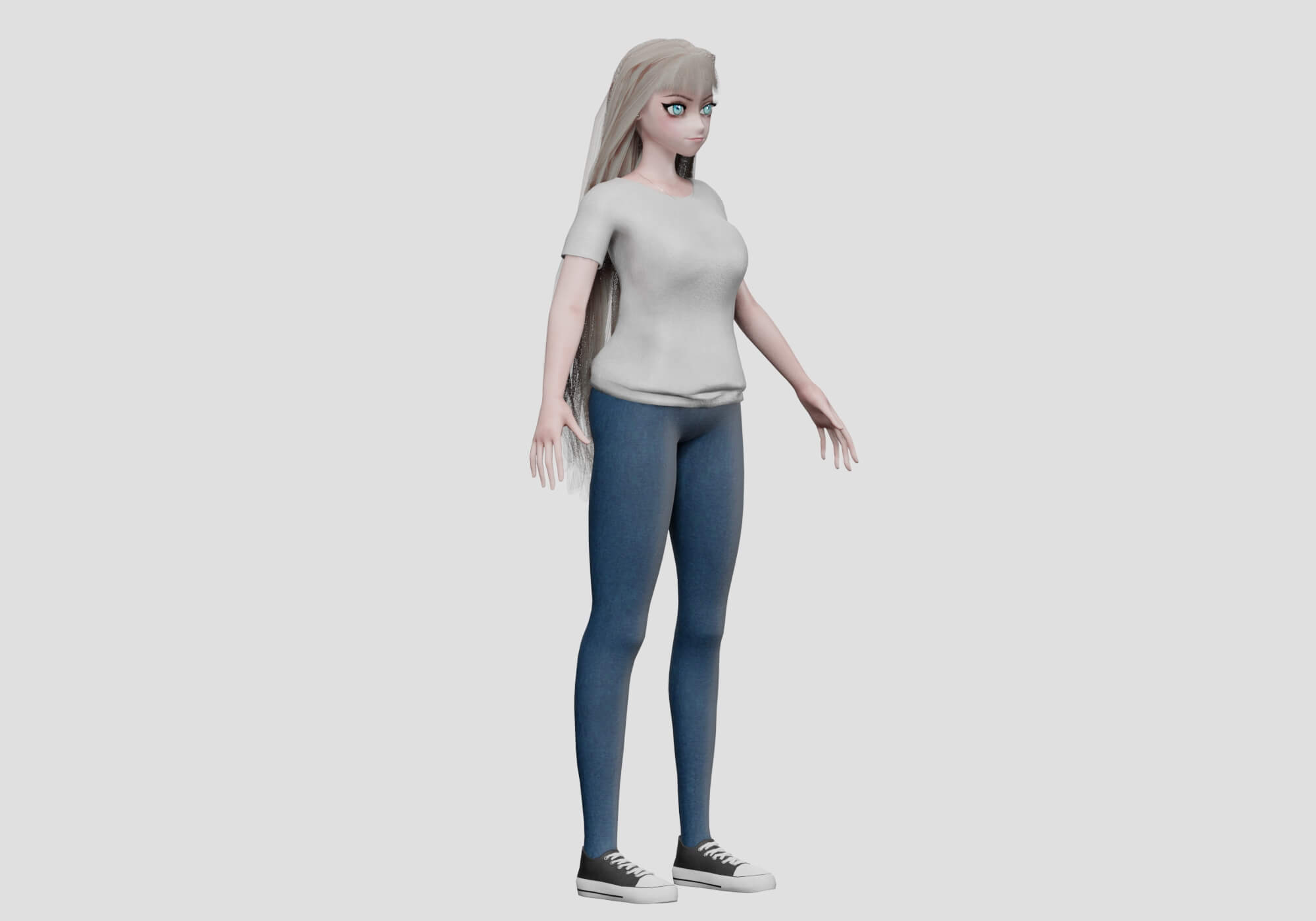 Basic Anime Girl V33020 - 3D Model by nickianimations