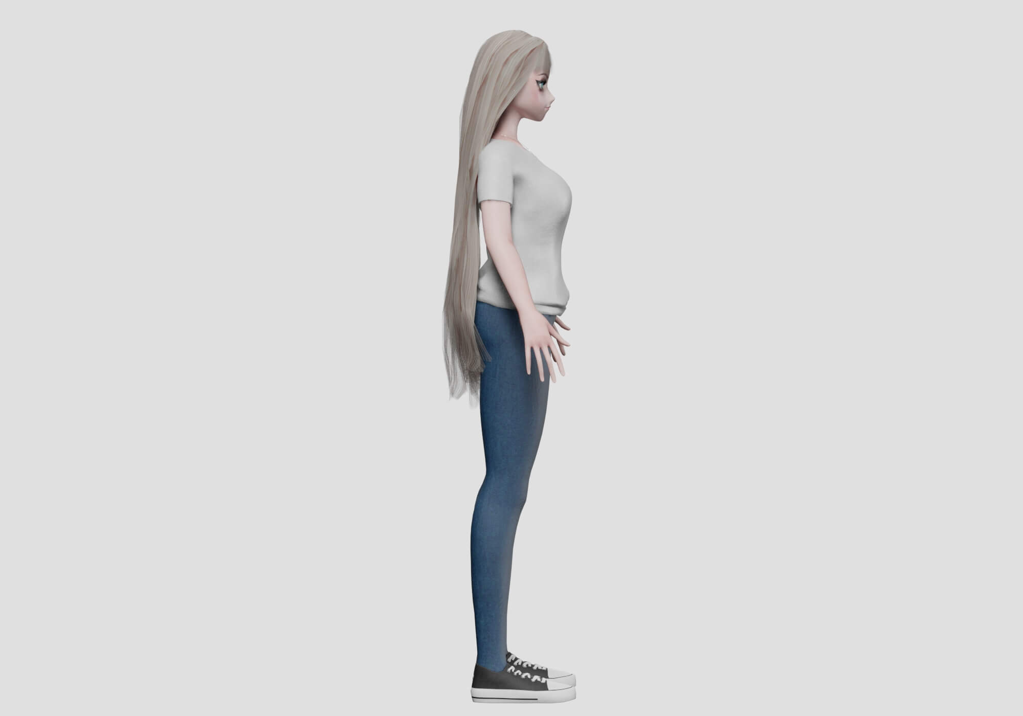 Basic Anime Girl V33020 - 3D Model by nickianimations