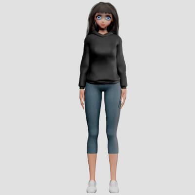 Basic Beautiful Girl V35279 - 3D Model by nickianimations
