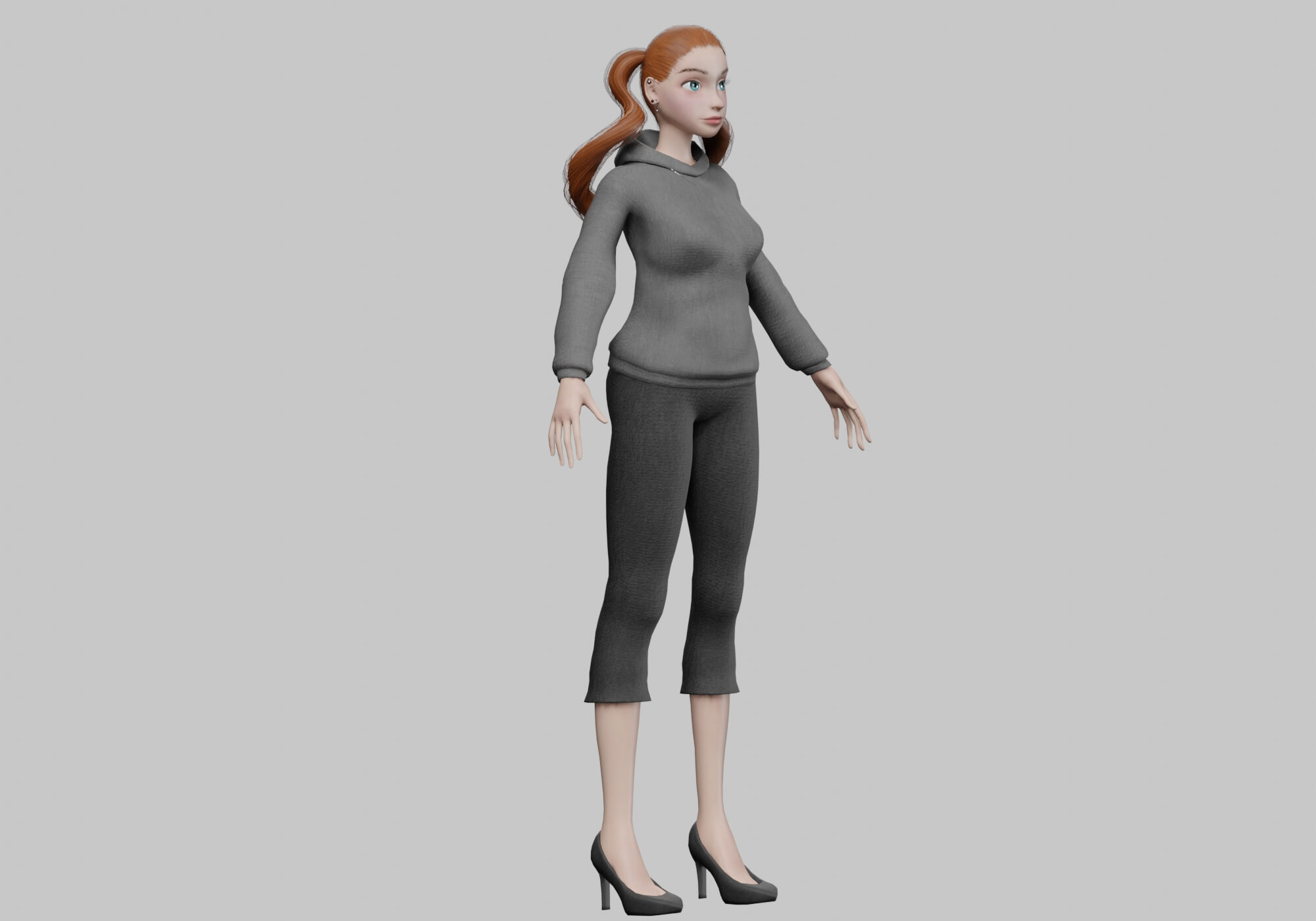 Basic Cartoon Girl V25936 - 3D Model by nickianimations