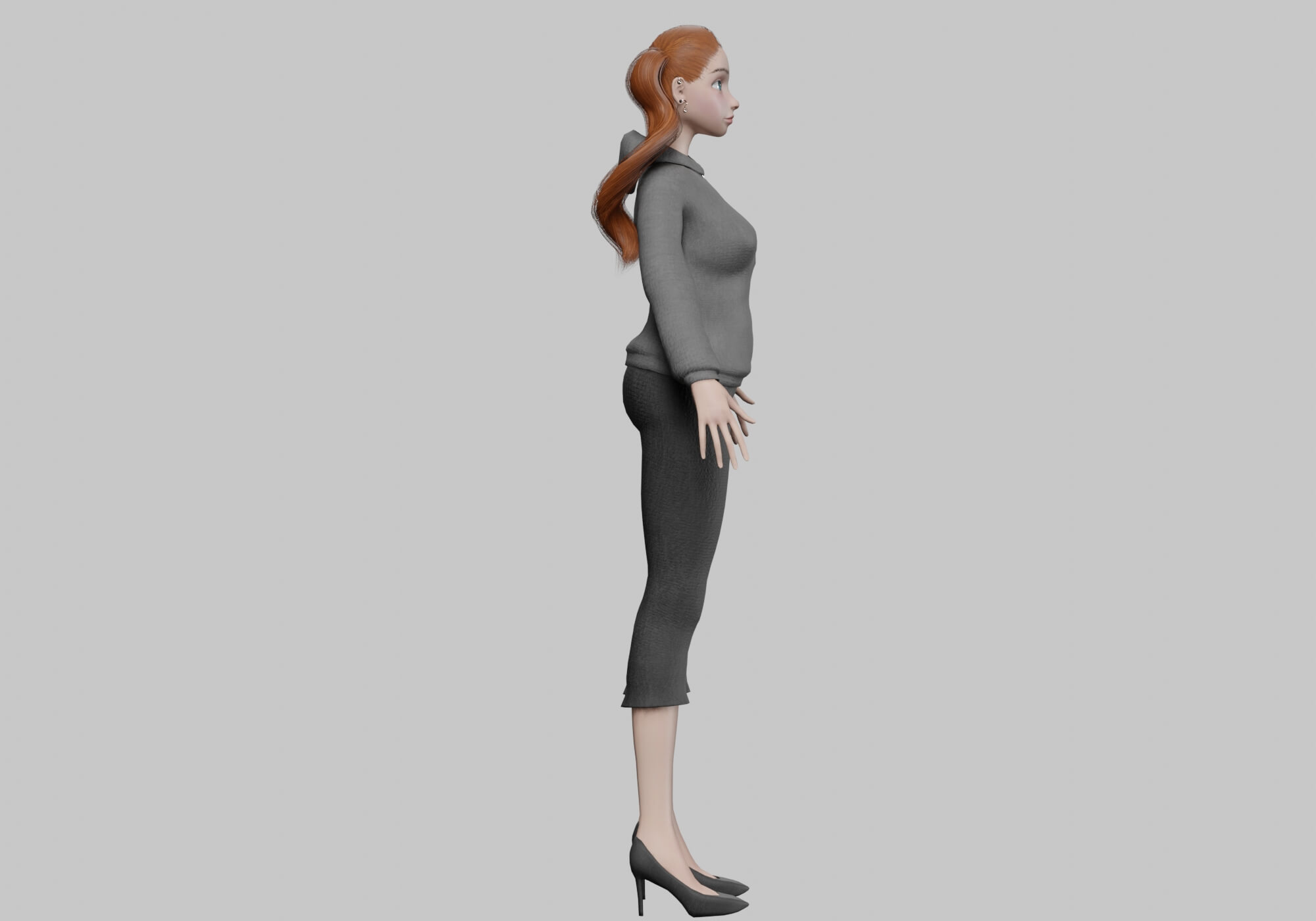 Basic Cartoon Girl V25936 - 3D Model by nickianimations