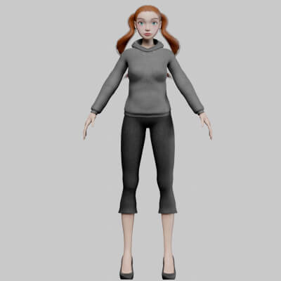 Basic Cartoon Girl V25936 - 3D Model by nickianimations