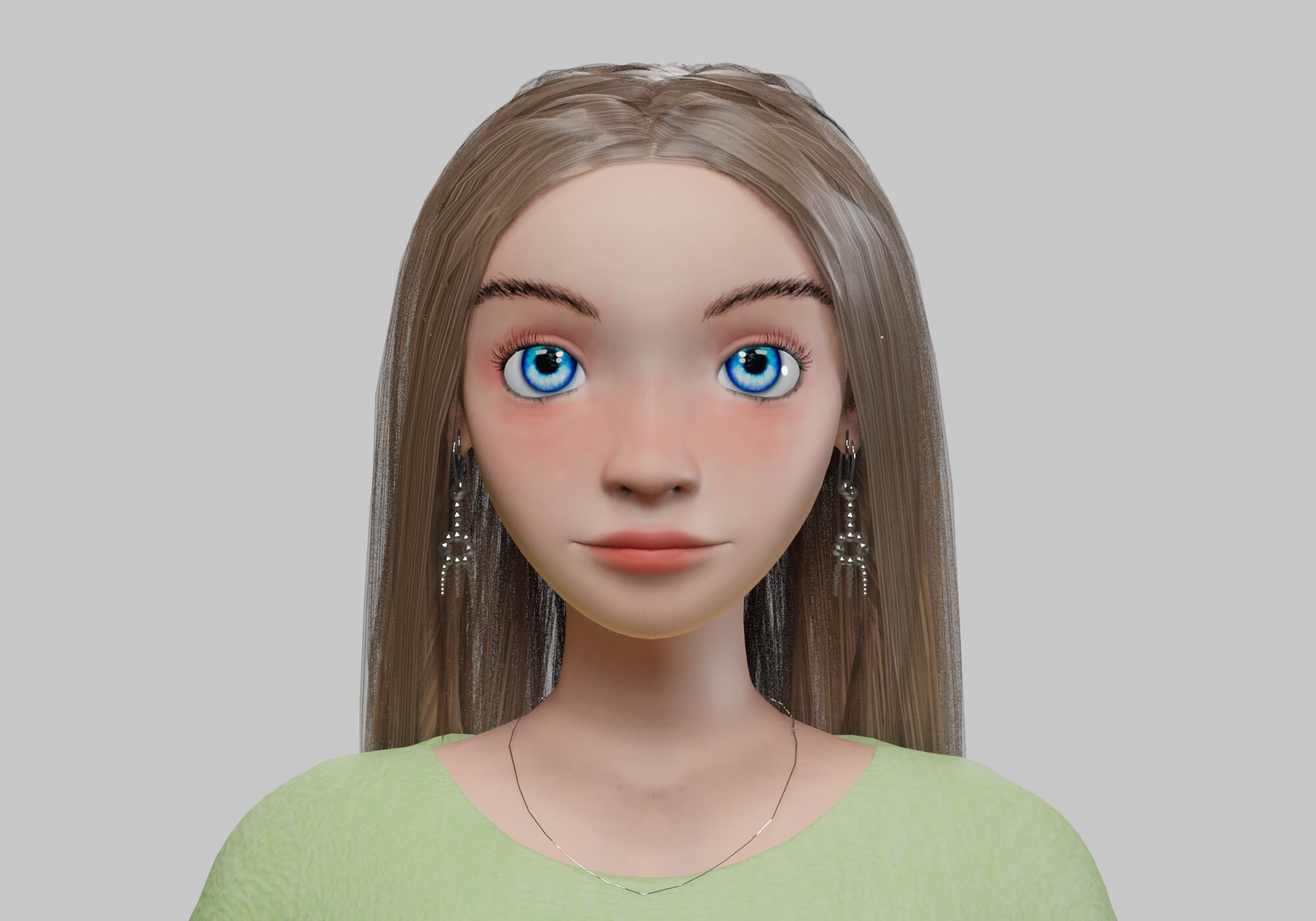 Basic Cartoon Girl V32143 - 3D Model by nickianimations