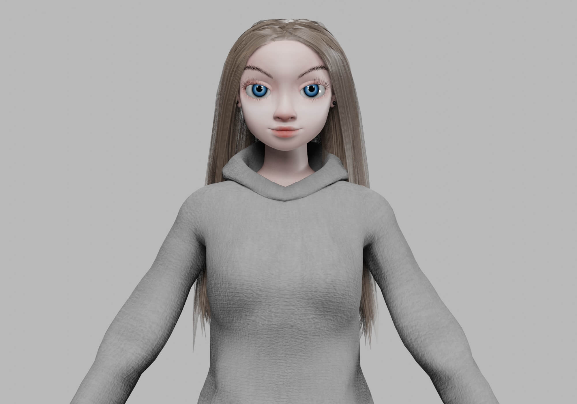 Basic Cartoon Girl V33628 - 3D Model by nickianimations