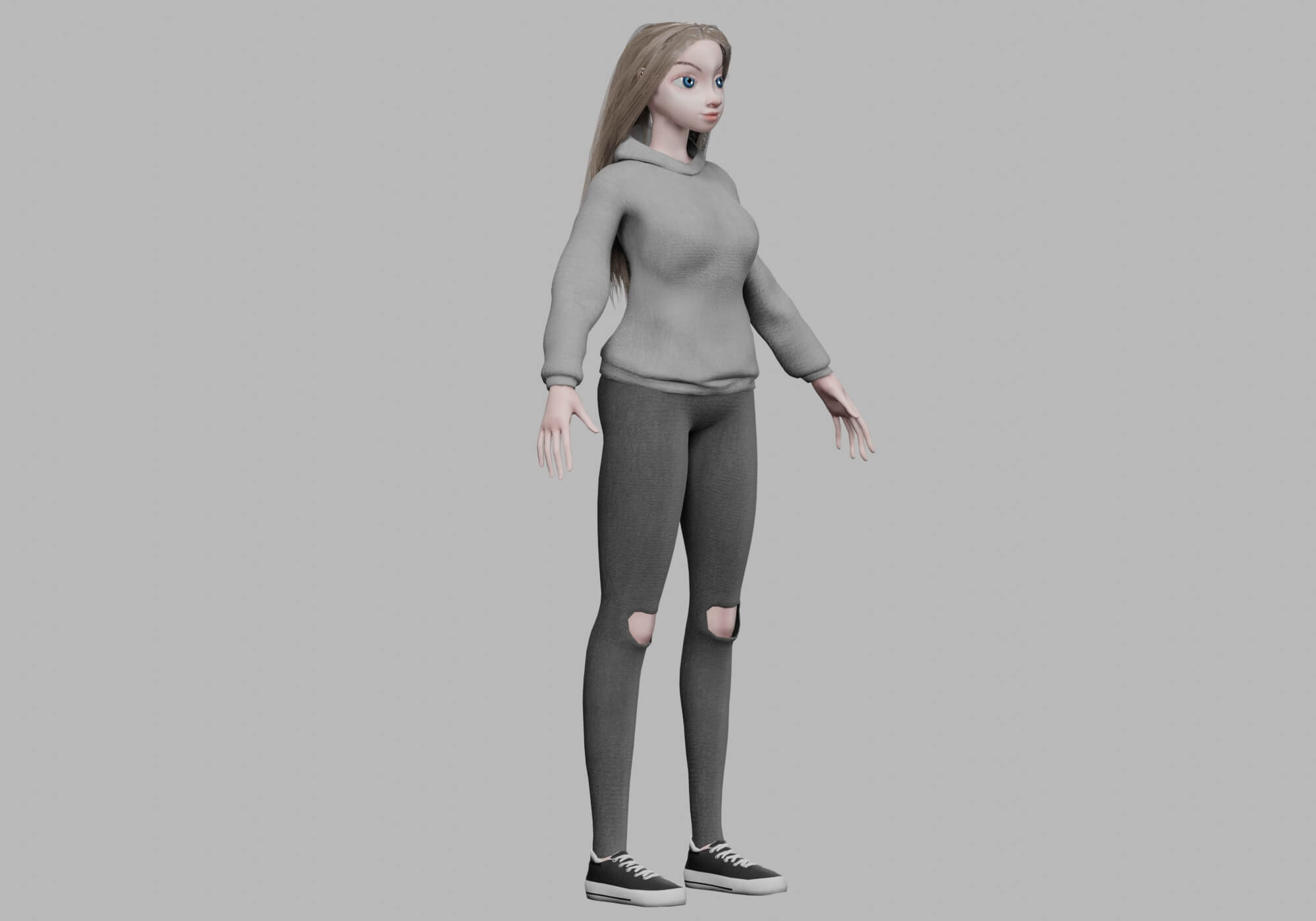 Basic Cartoon Girl V33628 - 3D Model by nickianimations