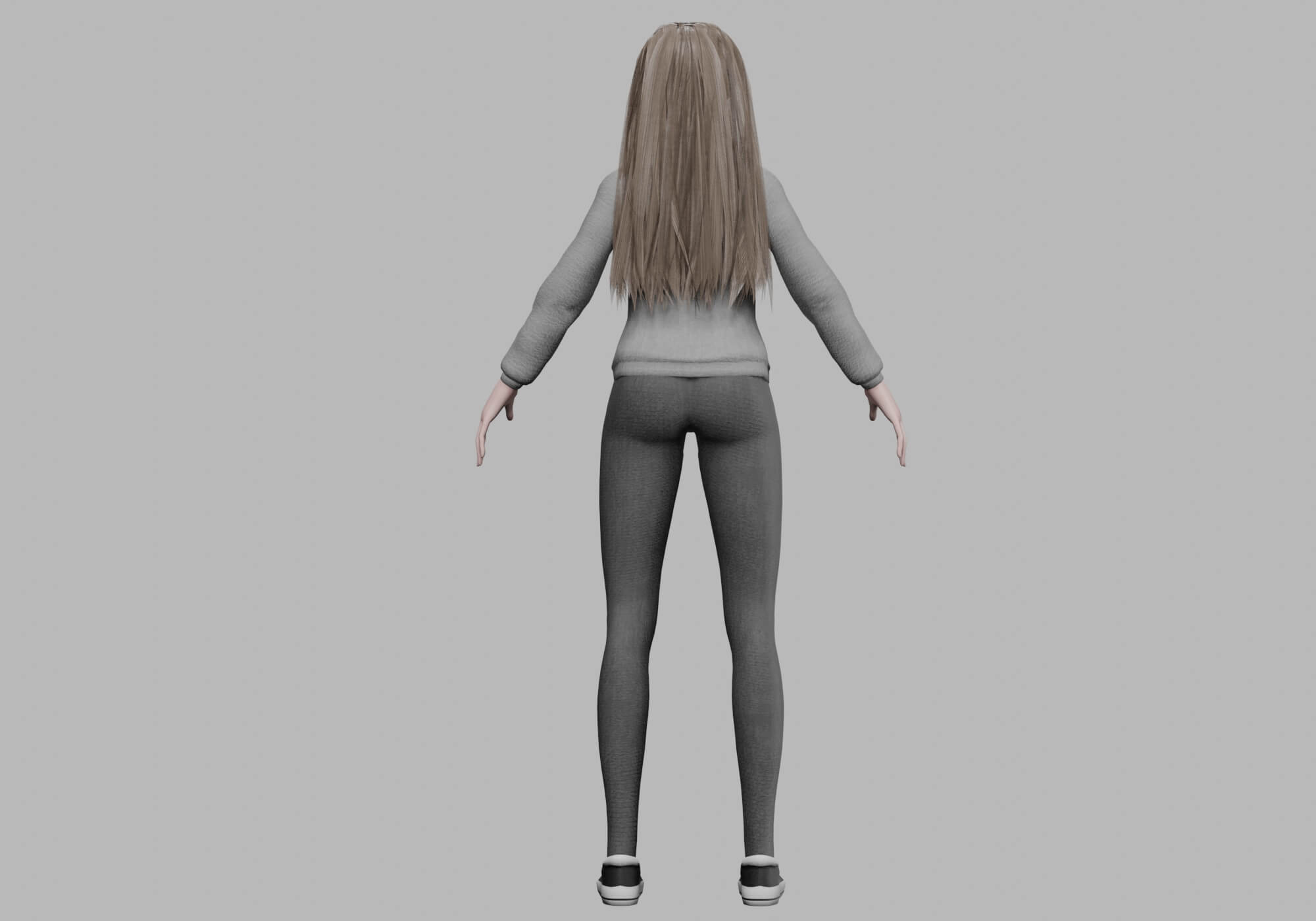 Basic Cartoon Girl V33628 - 3D Model by nickianimations