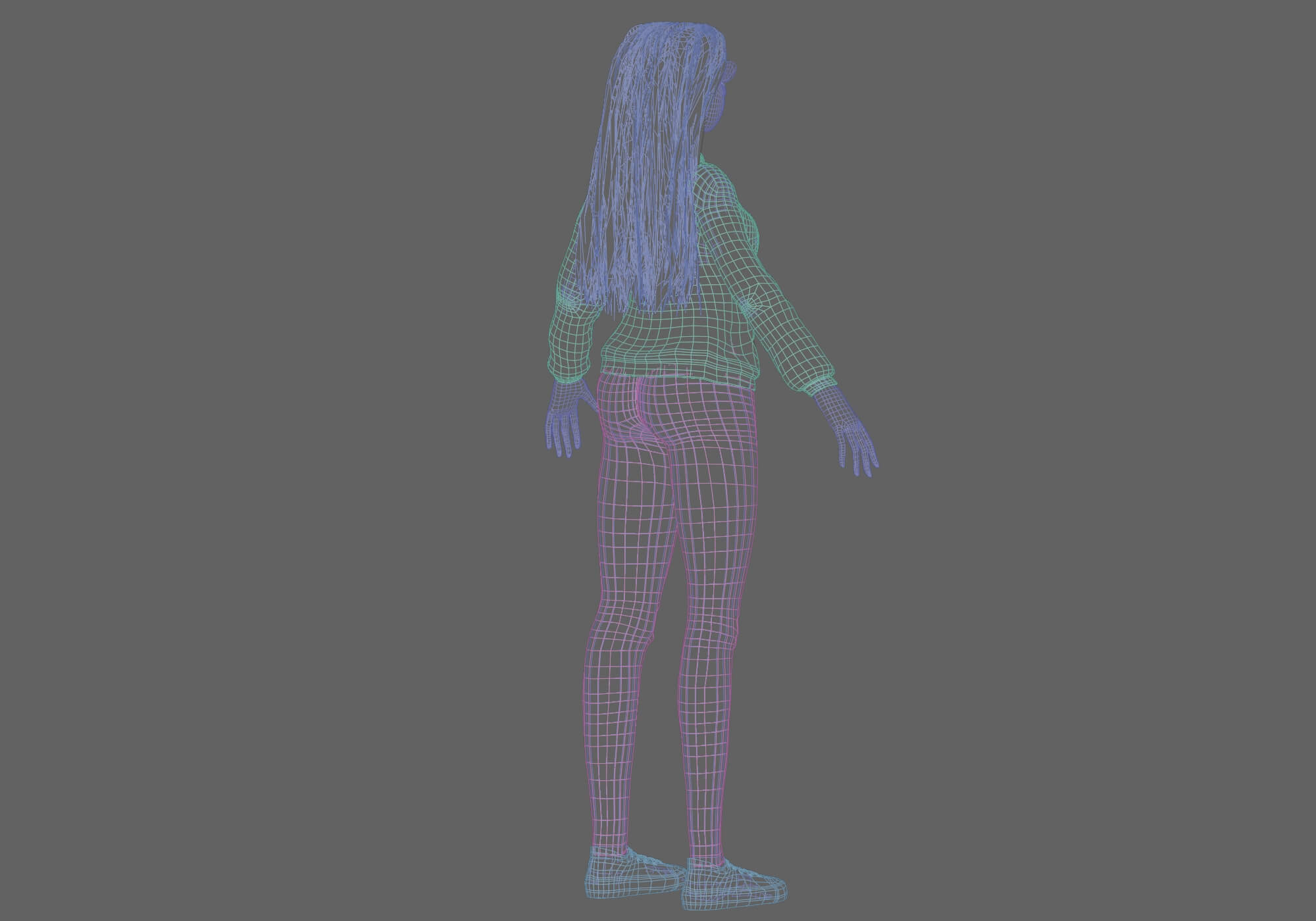 Basic Cartoon Girl V33628 - 3D Model by nickianimations