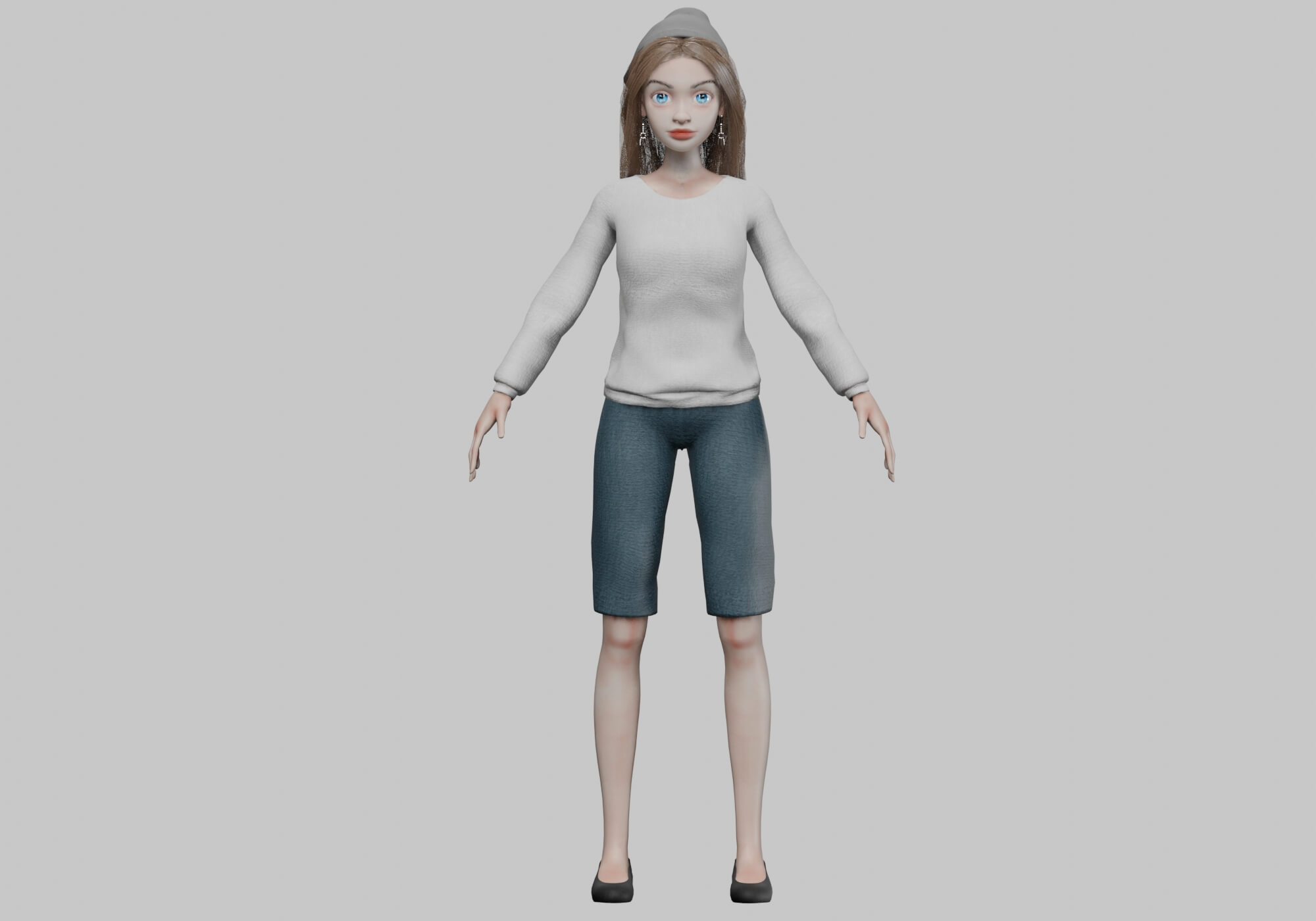 Basic Cartoon Girl V35052 - 3D Model by nickianimations