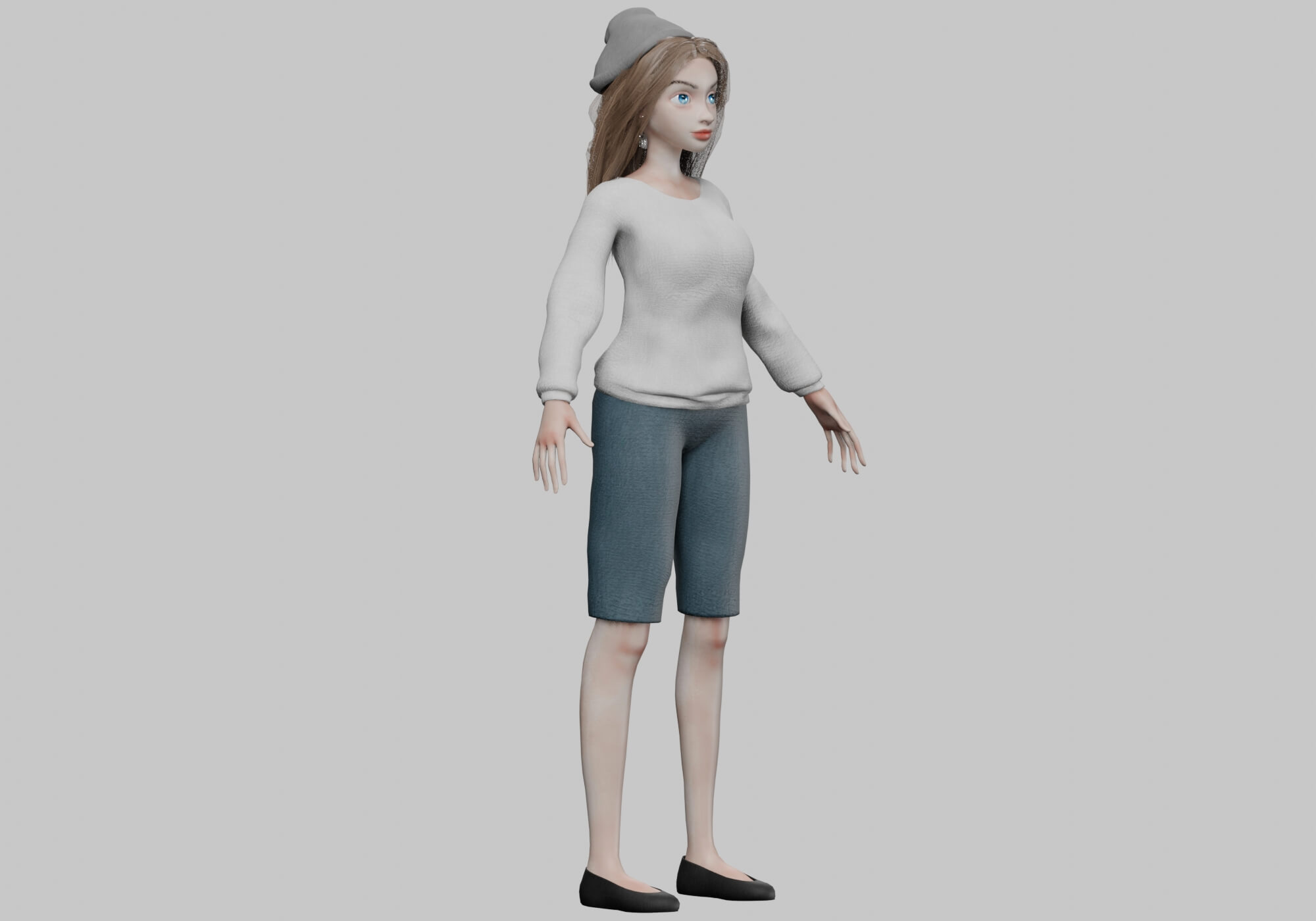 Basic Cartoon Girl V35052 - 3D Model by nickianimations