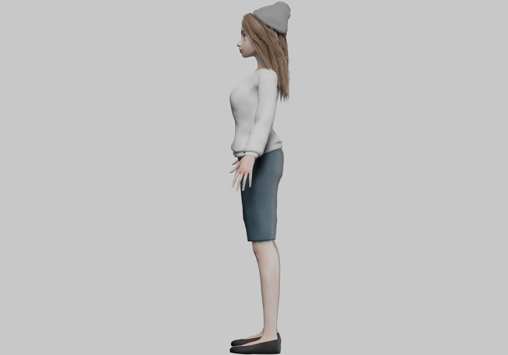 Basic Cartoon Girl V35052 - 3D Model by nickianimations