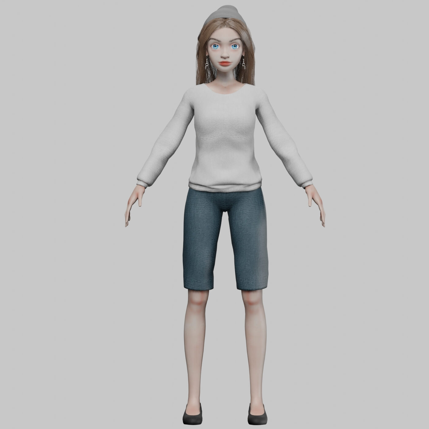 Basic Cartoon Girl V35052 - 3D Model by nickianimations