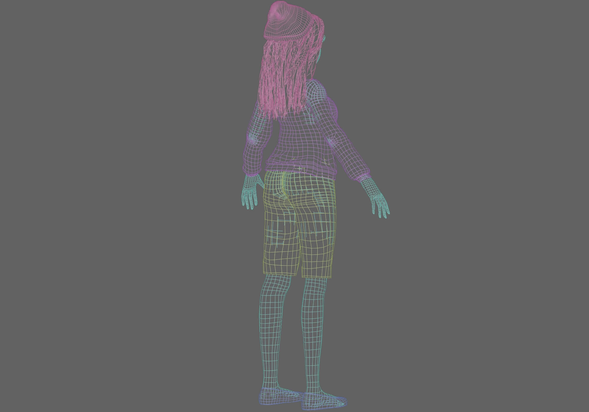 Basic Cartoon Girl V35052 - 3D Model by nickianimations