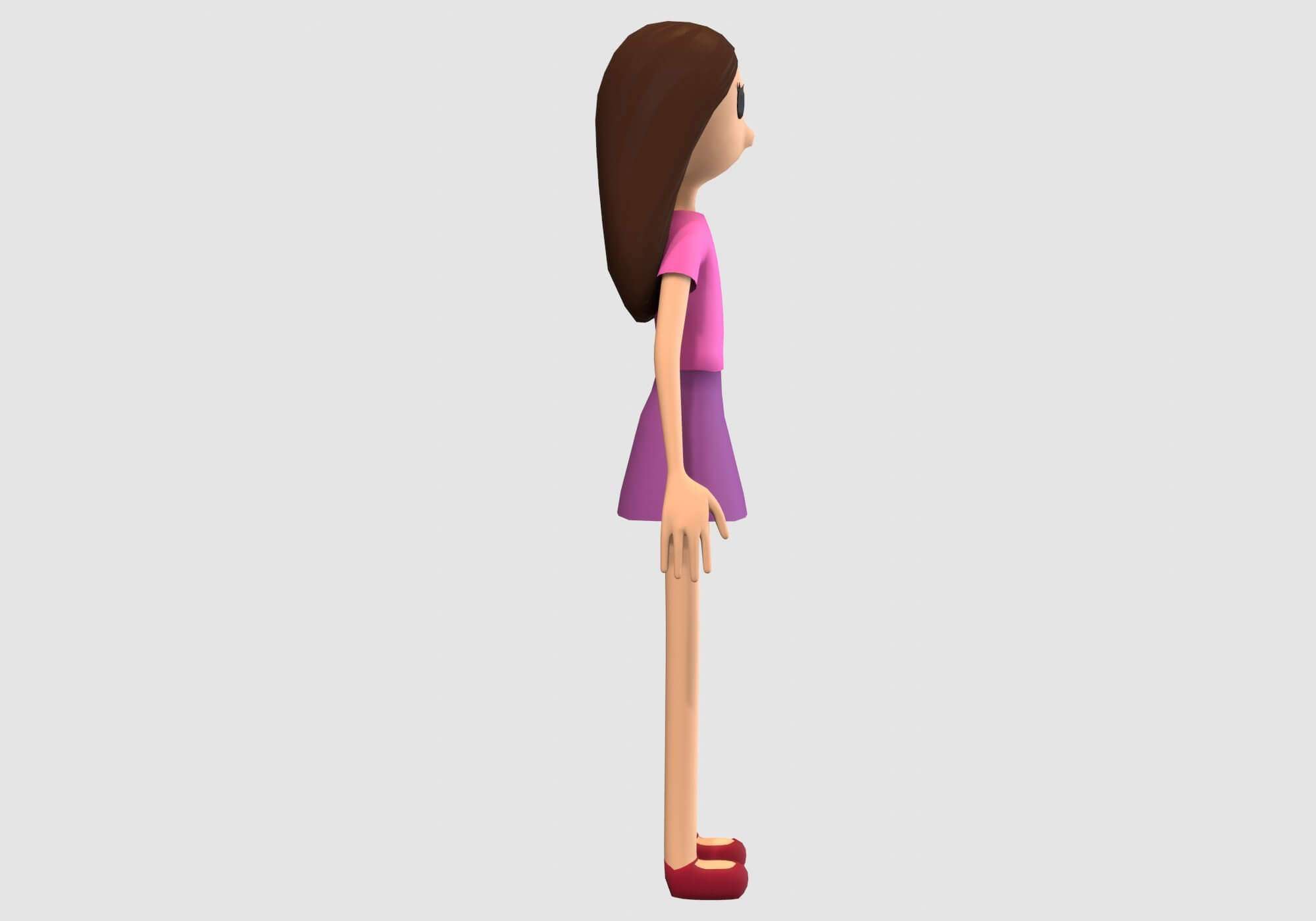 Basic Cartoon Girl - 3D Model by nickianimations