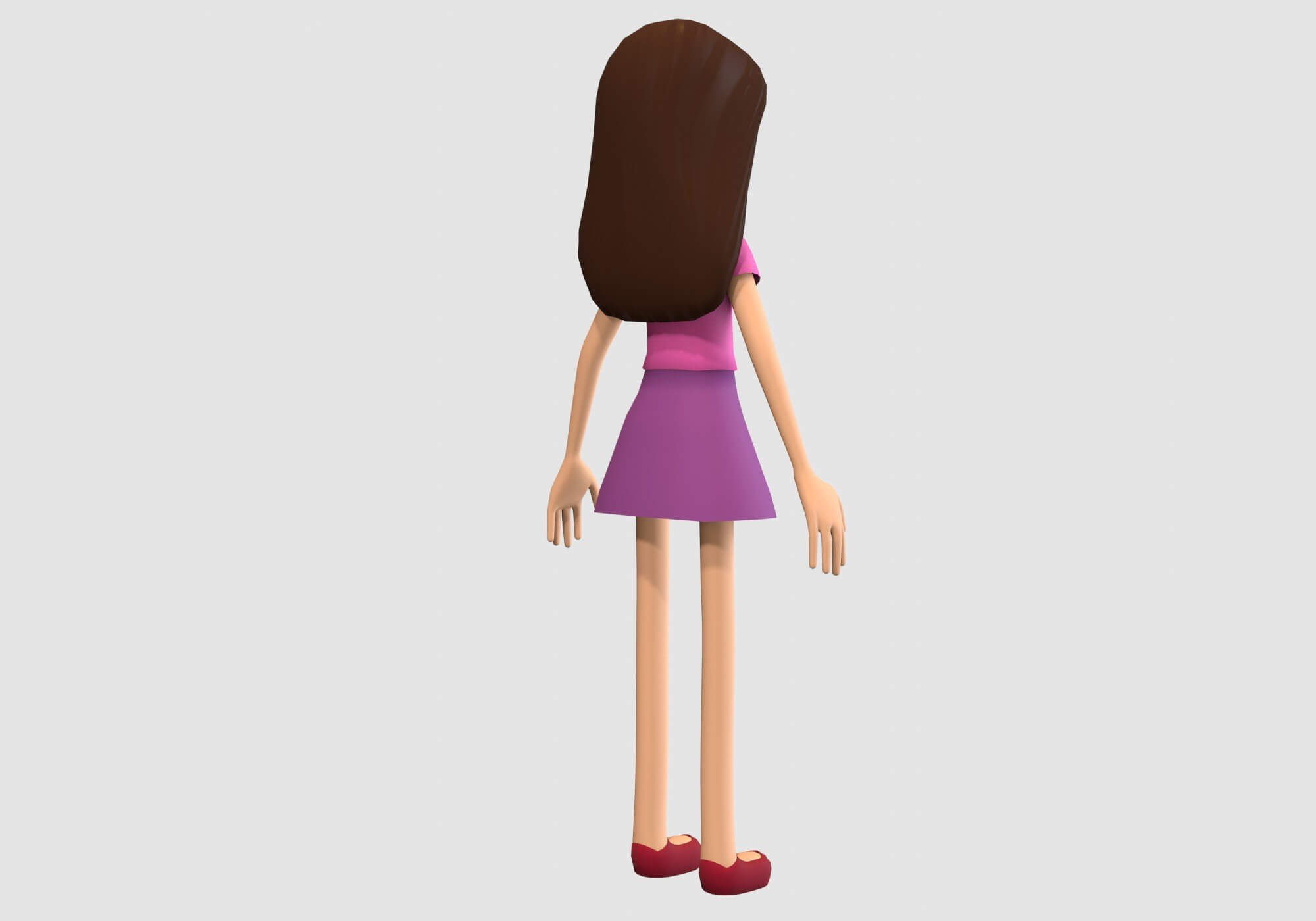 Basic Cartoon Girl - 3D Model by nickianimations