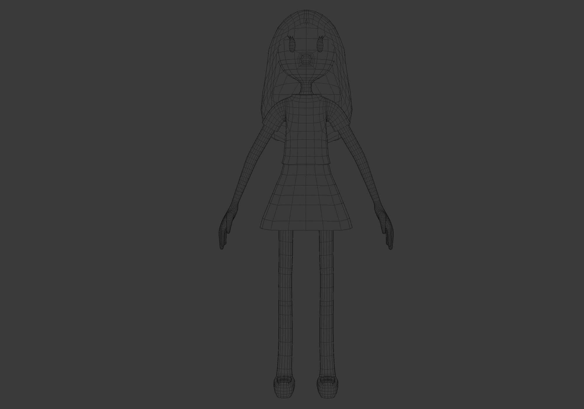 Basic Cartoon Girl - 3D Model by nickianimations