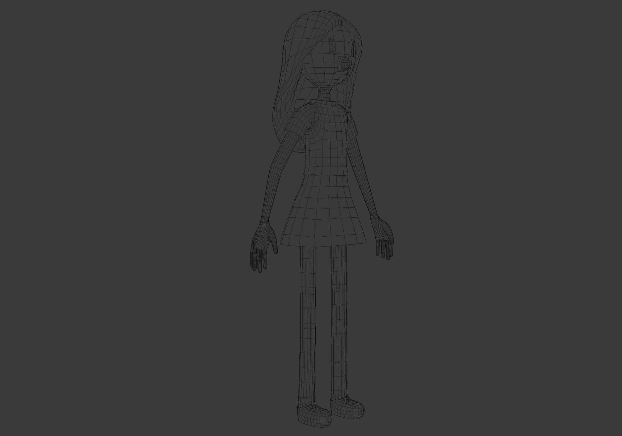 Basic Cartoon Girl - 3D Model by nickianimations