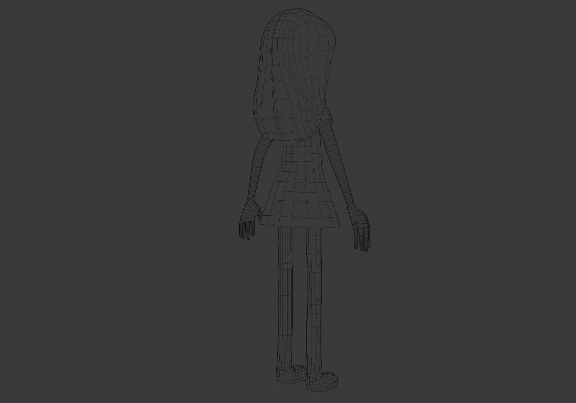 Basic Cartoon Girl - 3D Model by nickianimations