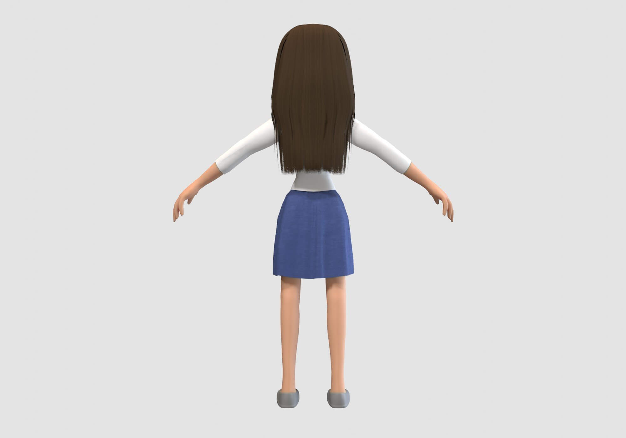 Basic Cartoon Girl - 3D Model by nickianimations