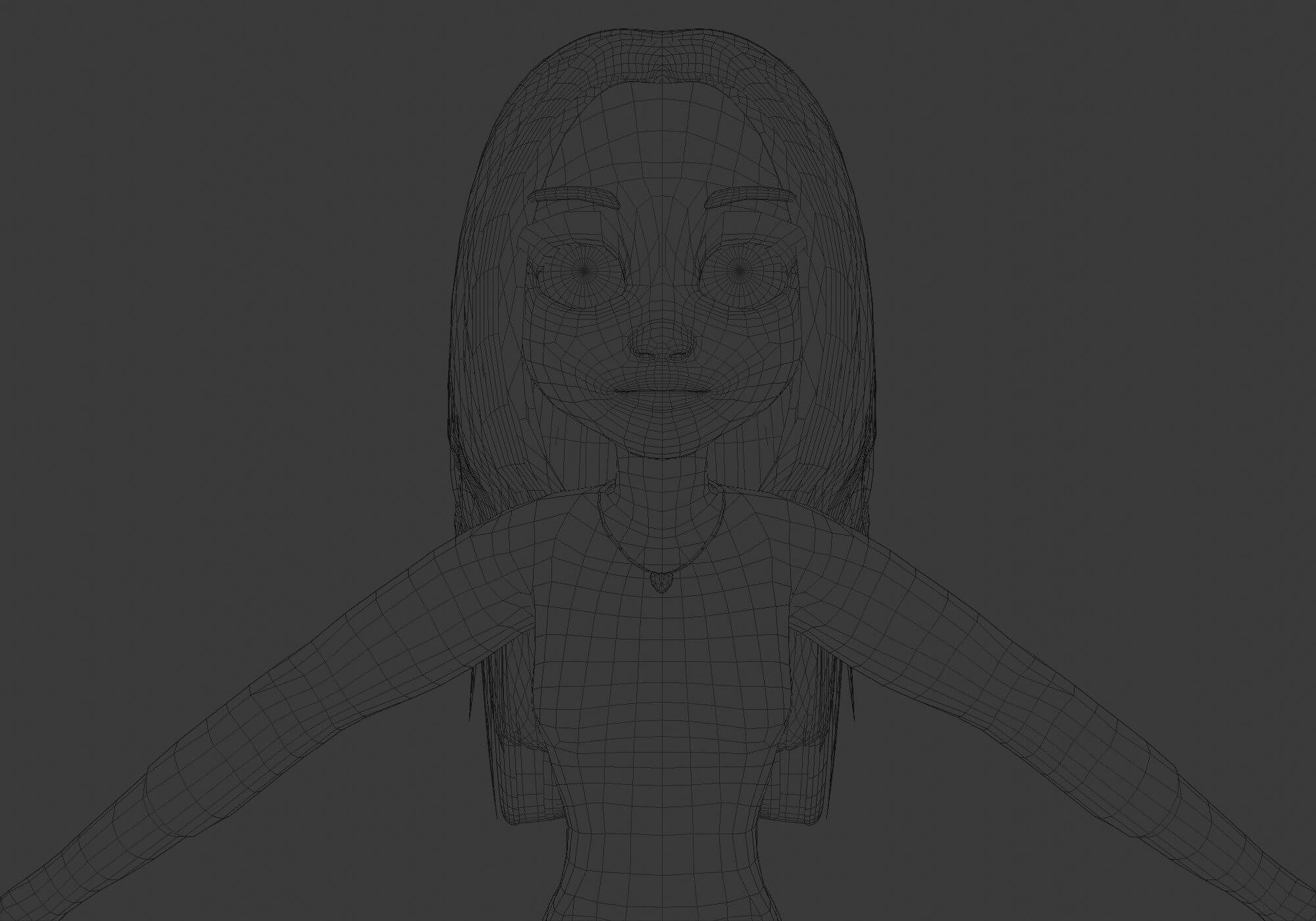 Basic Cartoon Girl - 3D Model by nickianimations
