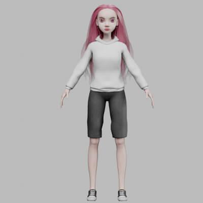 Basic Cartoon Woman V33204 - 3D Model by nickianimations