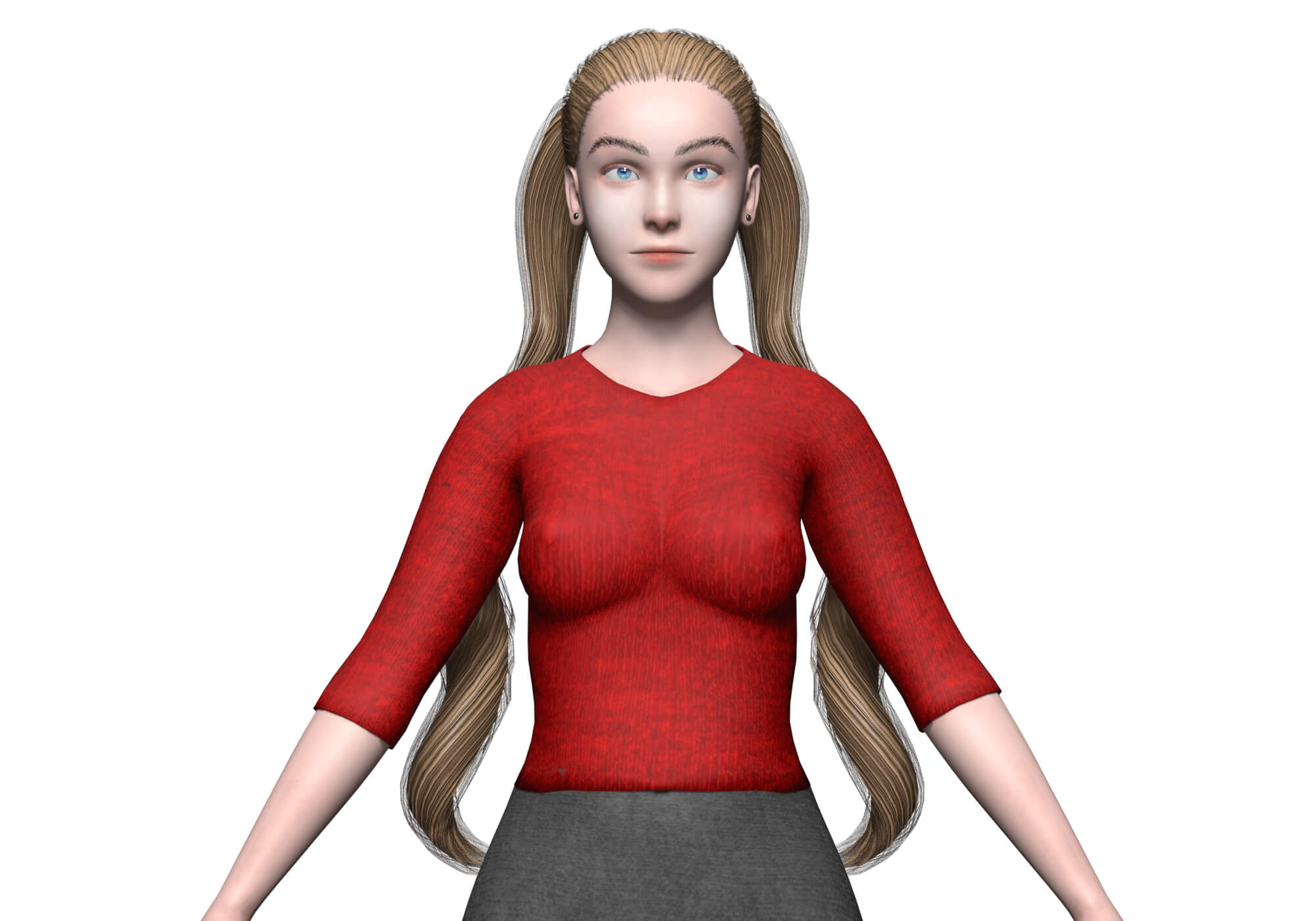 Basic Cute Woman V23423 - 3D Model by nickianimations
