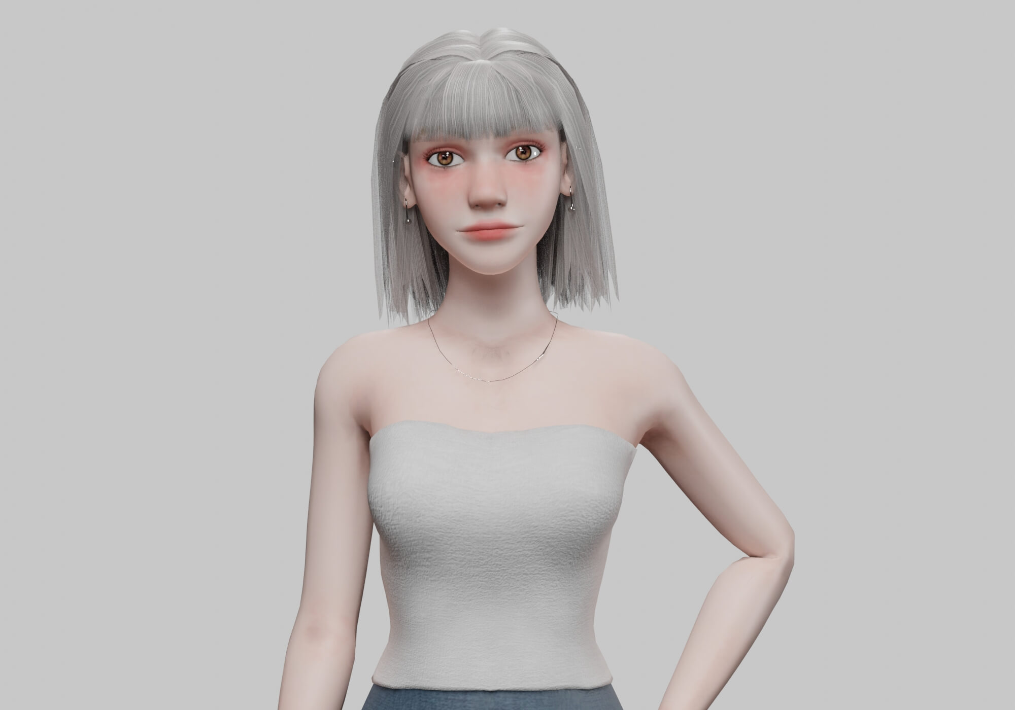 Basic Cute Woman V31778 - 3D Model by nickianimations