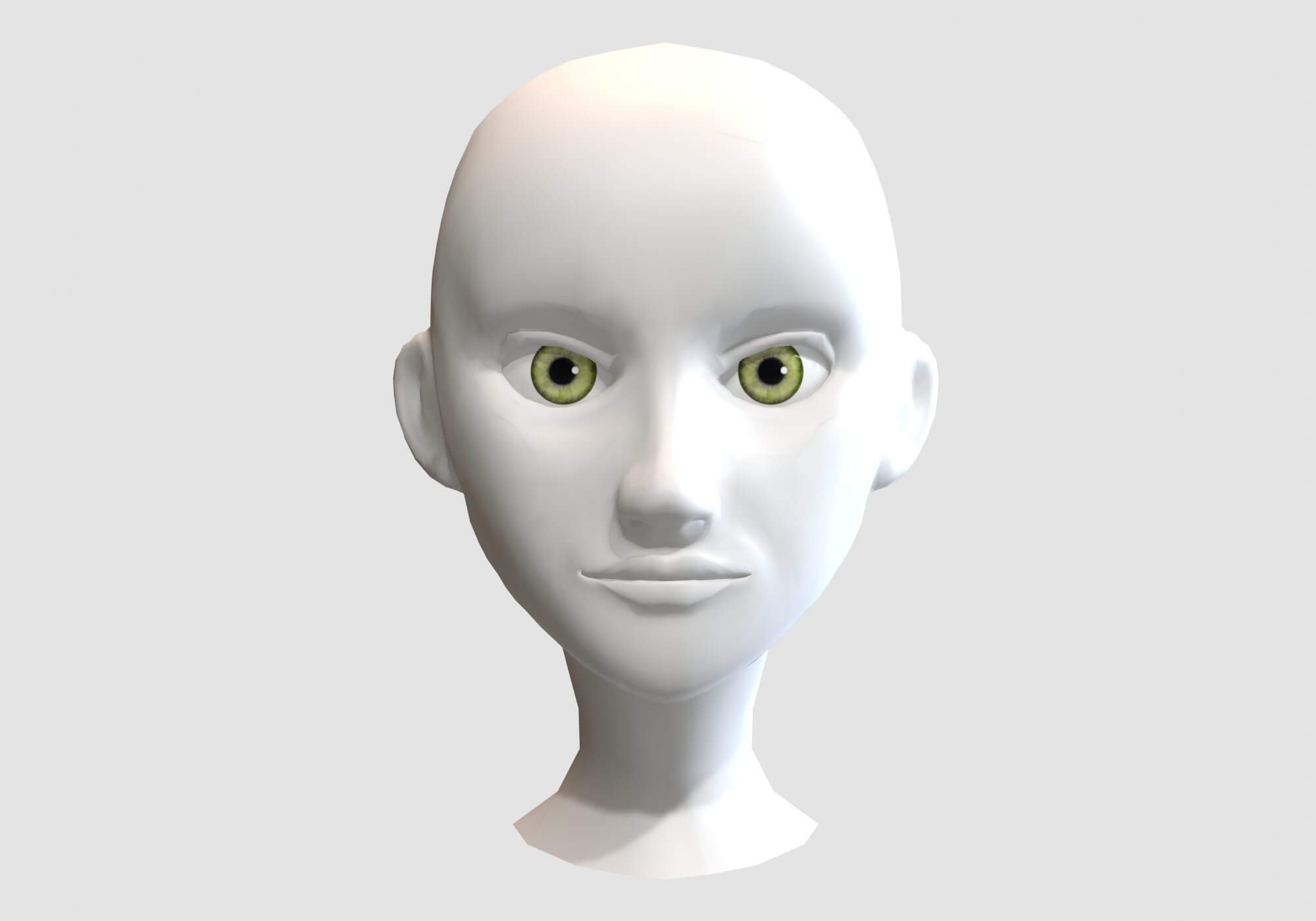 Basic Female Head - 3D Model by nickianimations